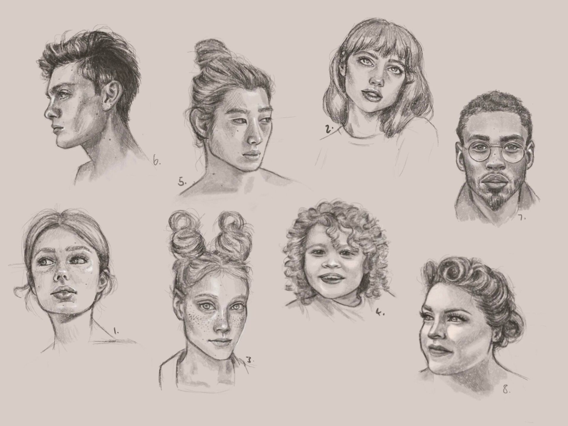 ArtStation - 100headschallenge 1-16