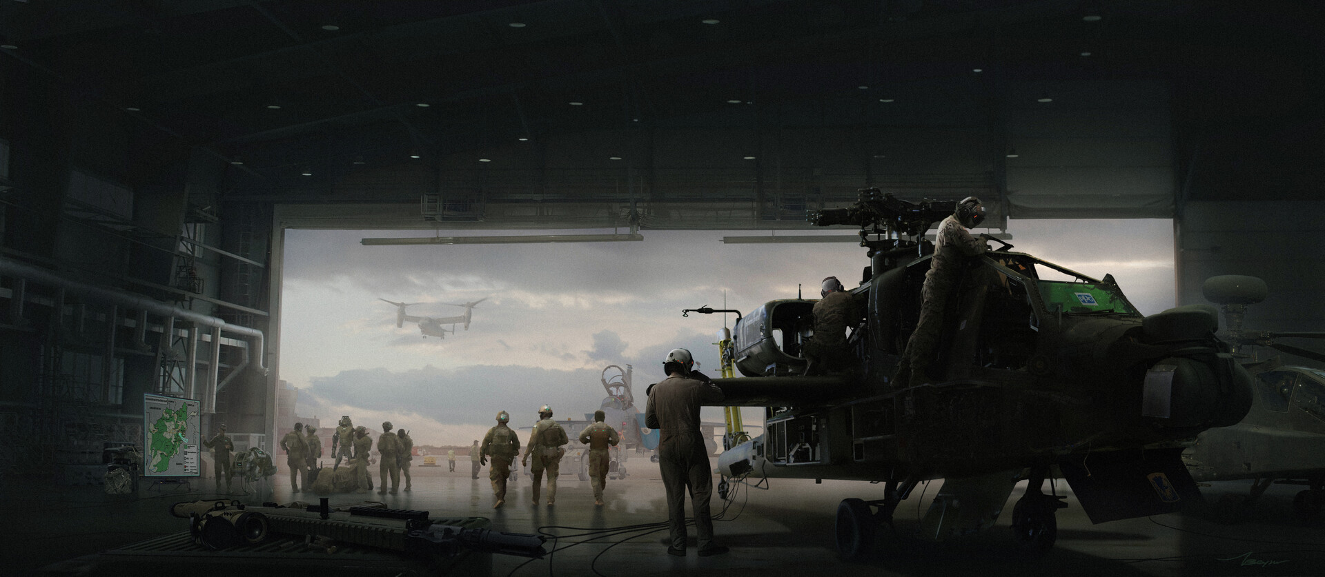 ArtStation - Army Aviation Hanger