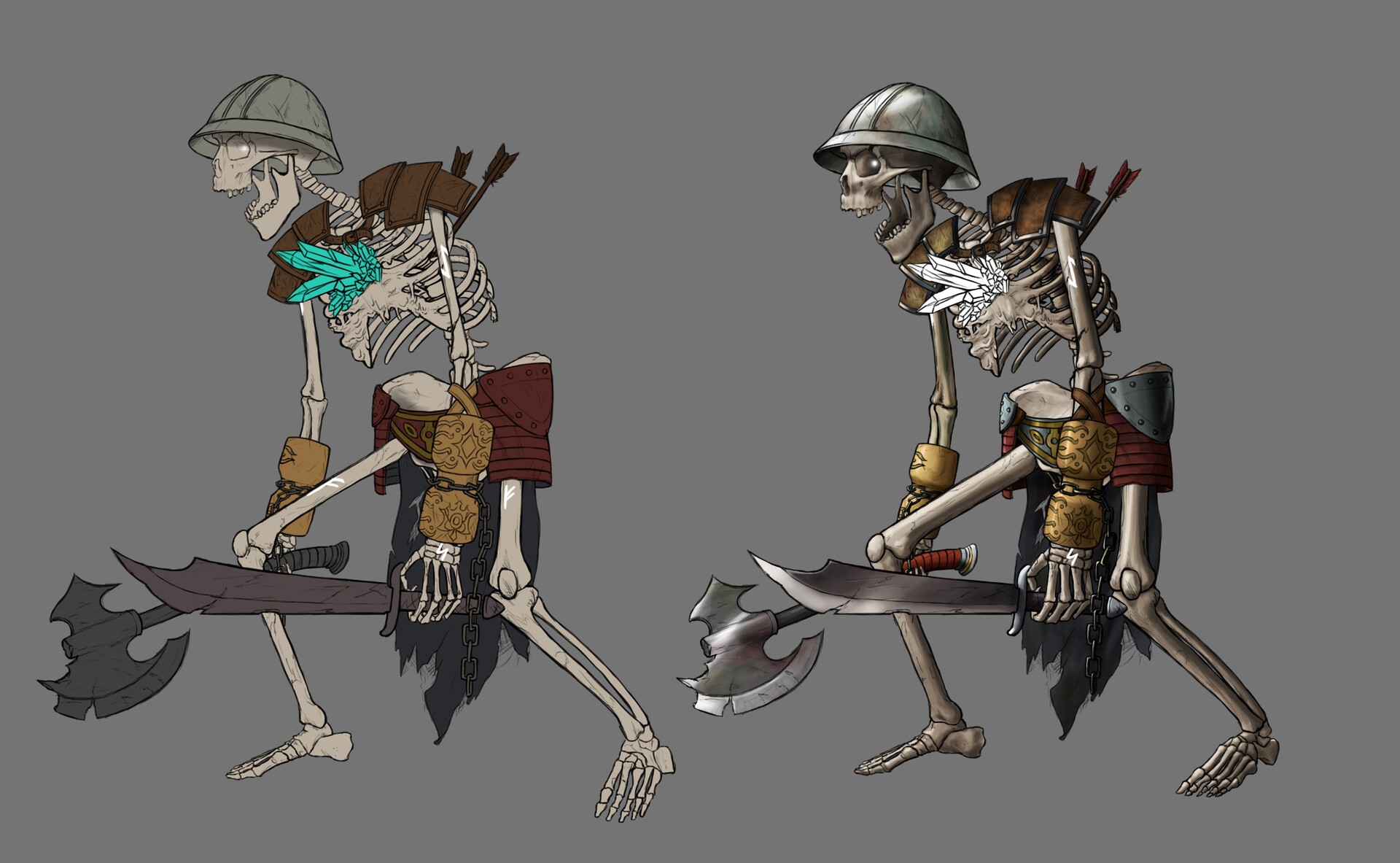 Cristian Ortiz Skeleton Character Design Warrior Draw