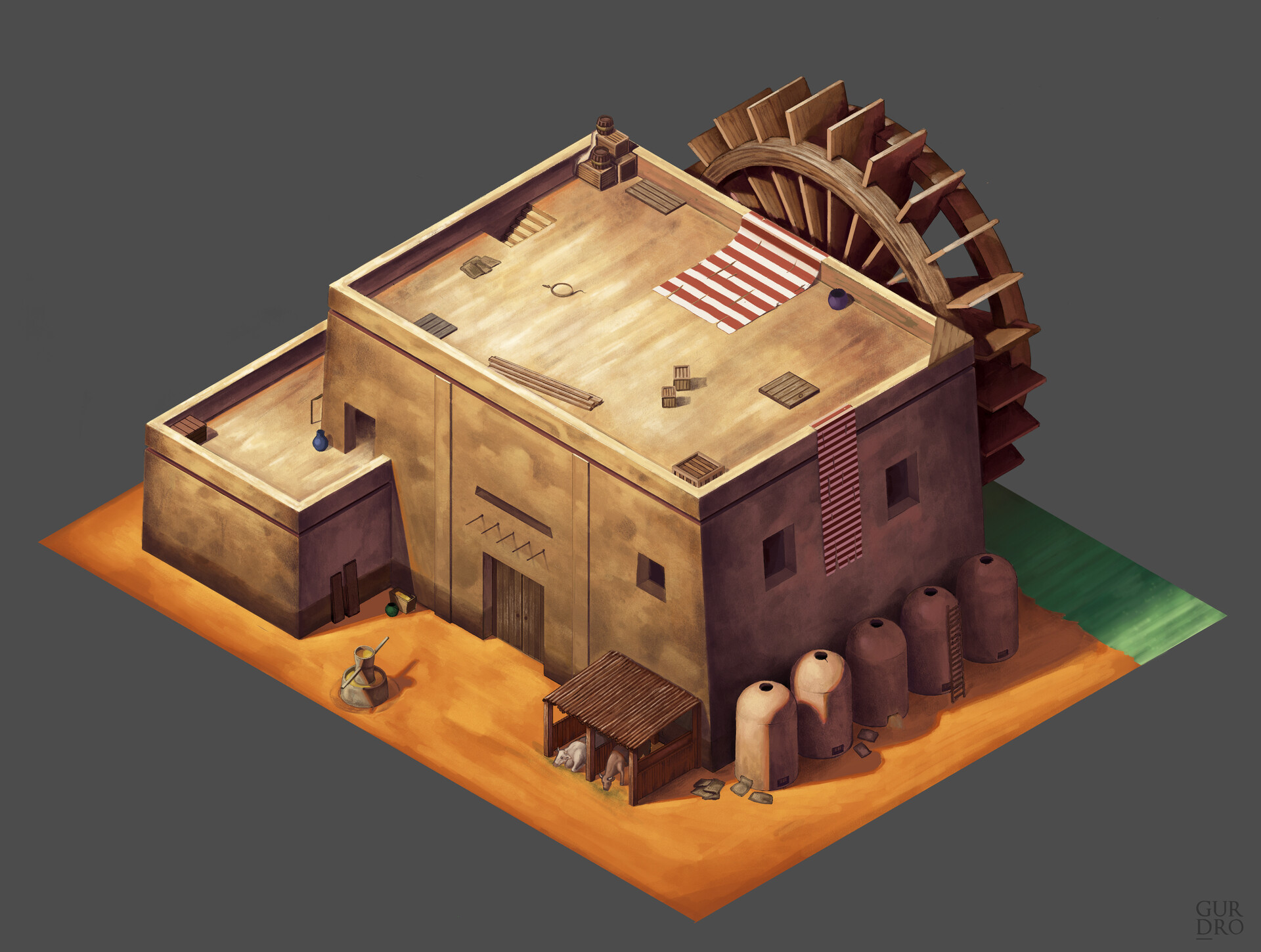 Gurdro - Ancient Egypt Buildings Concept art