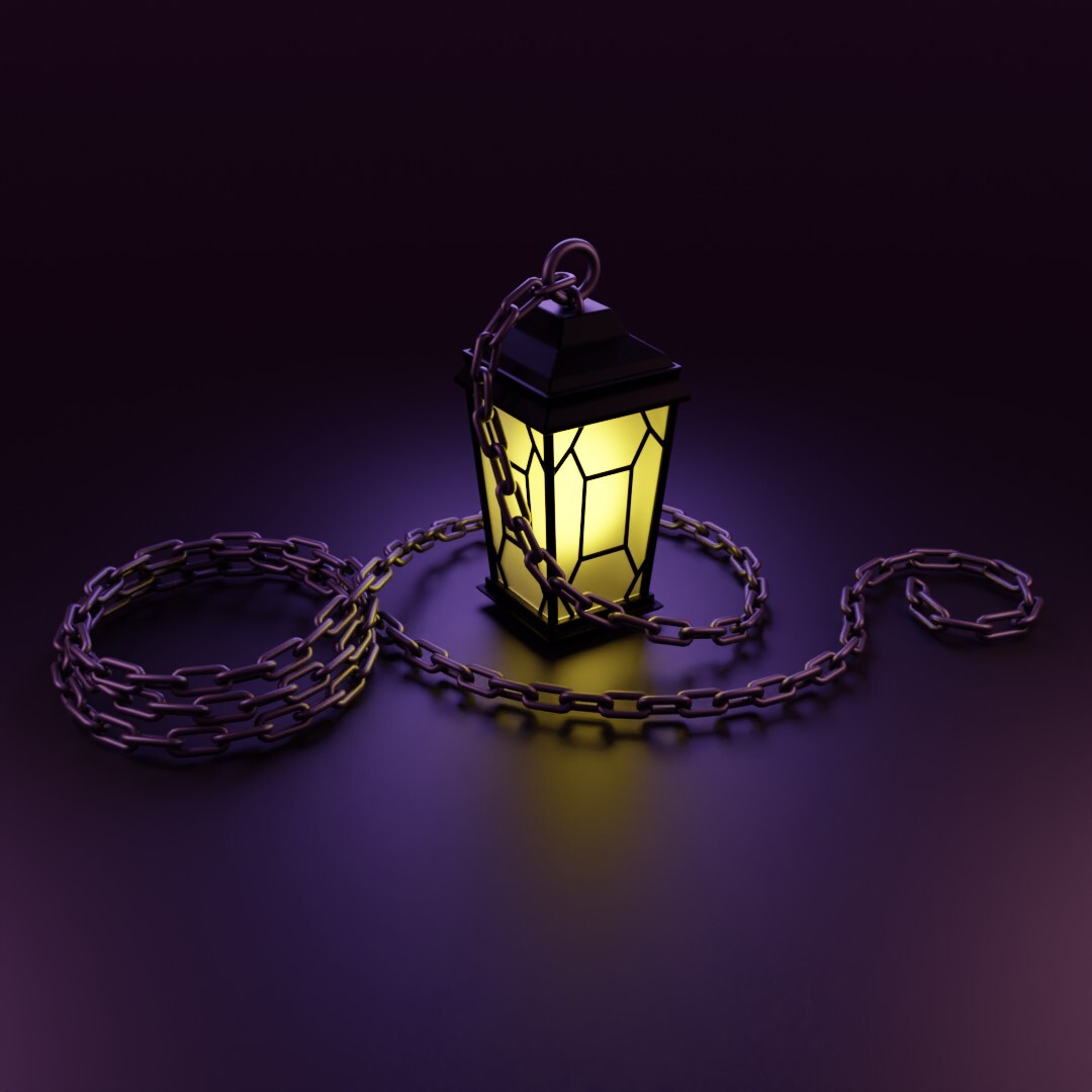 ArtStation - Lantern with chain - 3D illustration