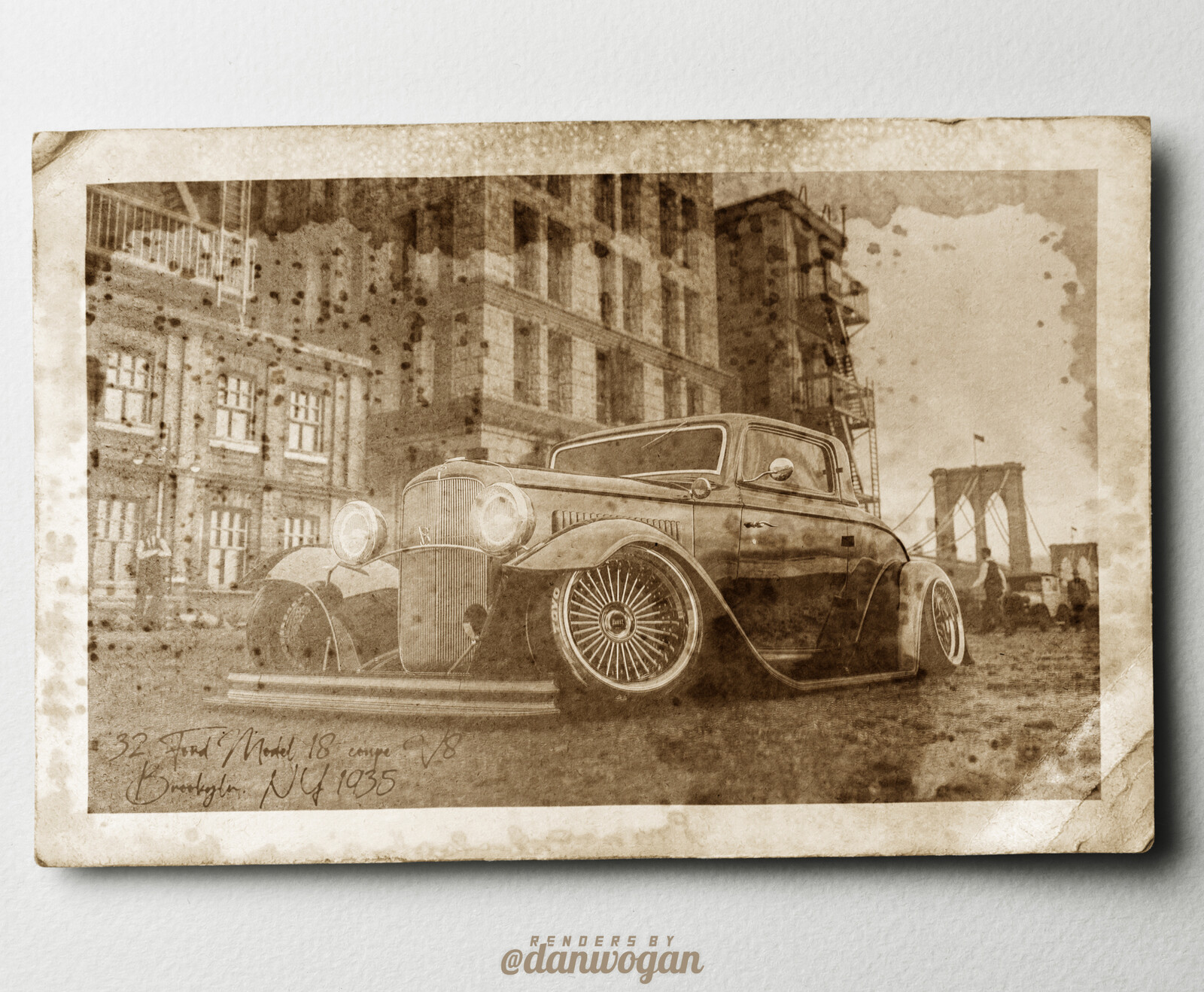 Daniel Wogan - Stanced 1932 Ford Model 18 Deuce Coupe 3D Render