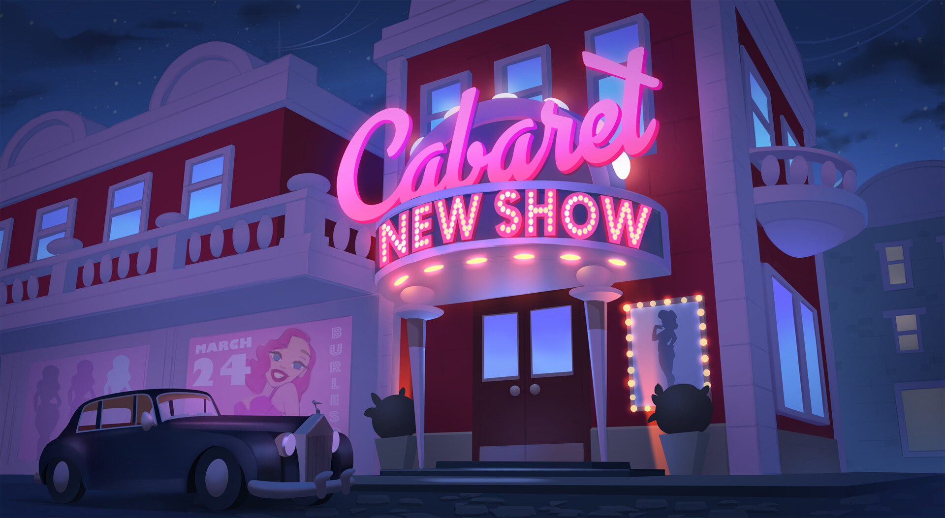 ArtStation - Cabaret background drawing