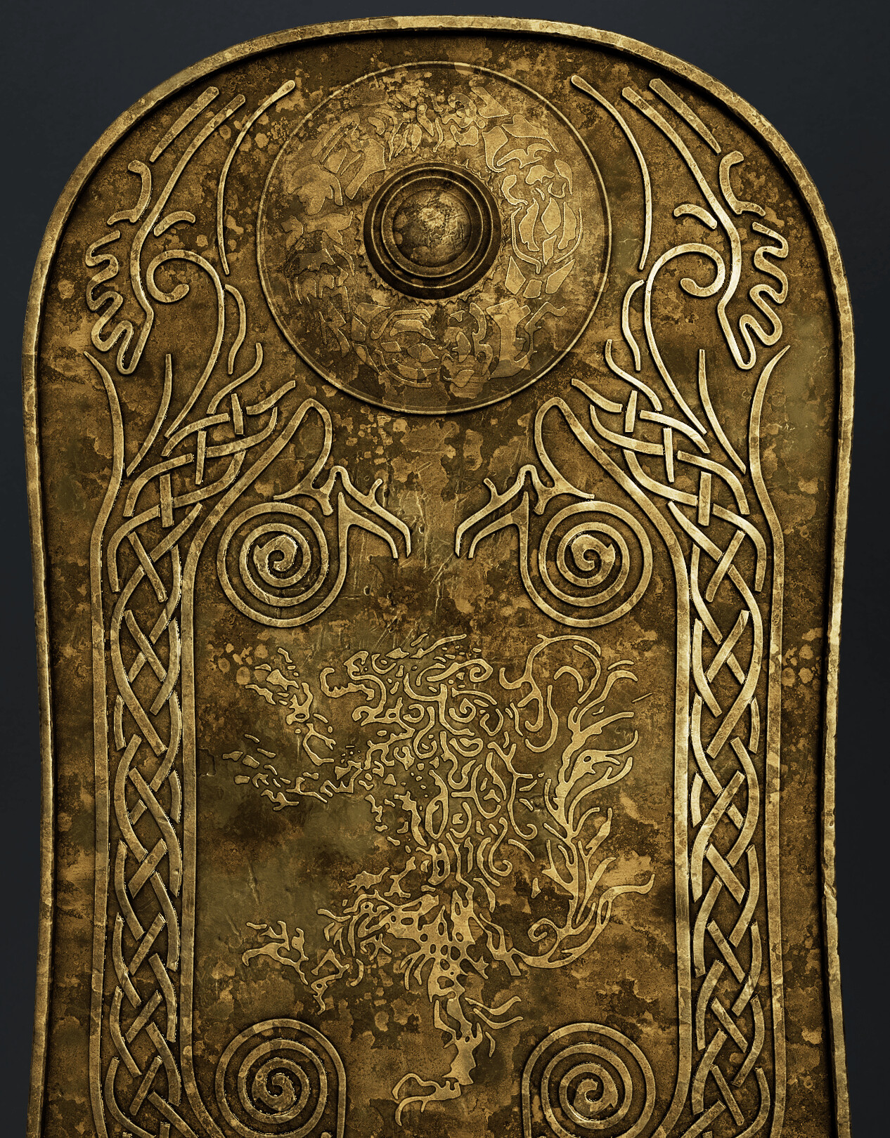 ArtStation - Golden Beast Crest Shield