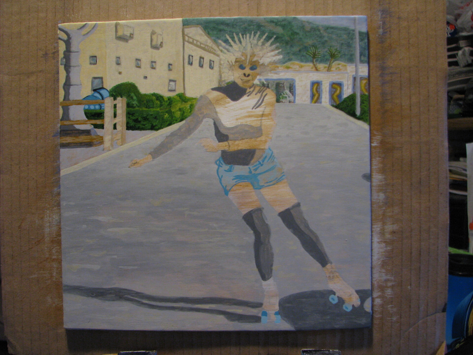 Ted Helms - Alien Roller Skating Fantasy Character Art