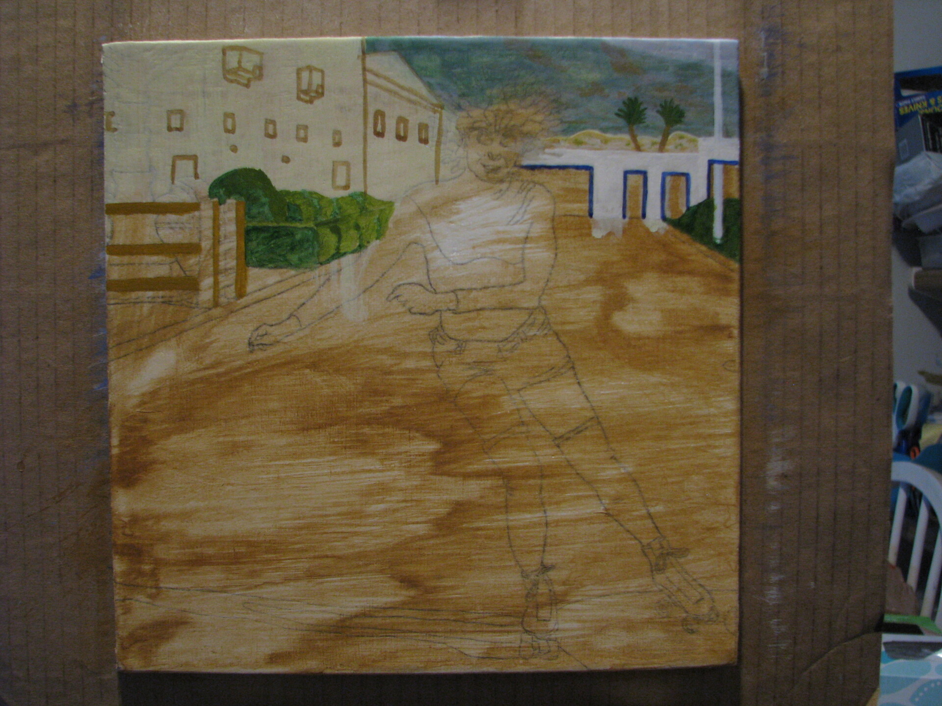 Ted Helms - Alien Roller Skating Fantasy Character Art