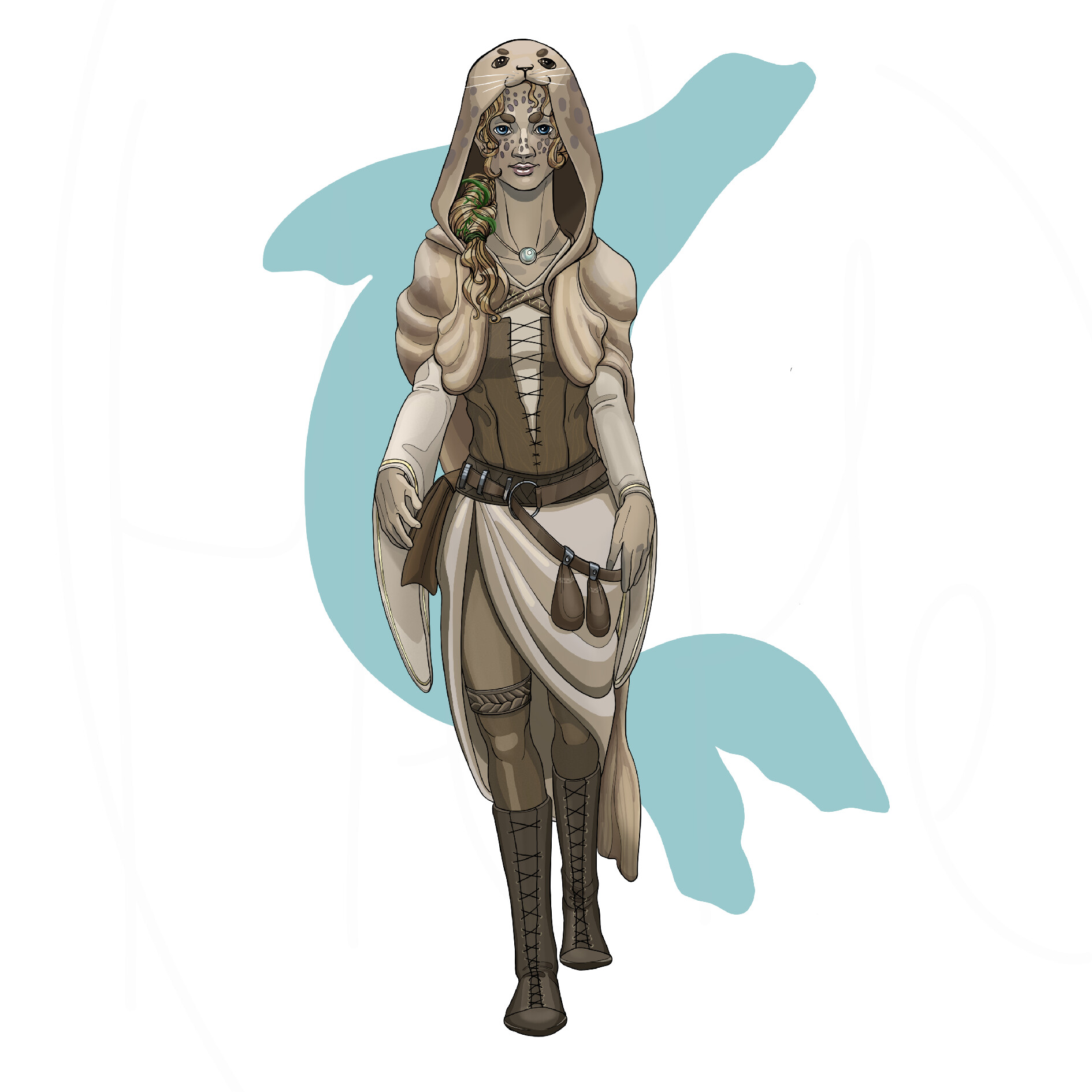 ArtStation - Commissioned drawing. The seal girl