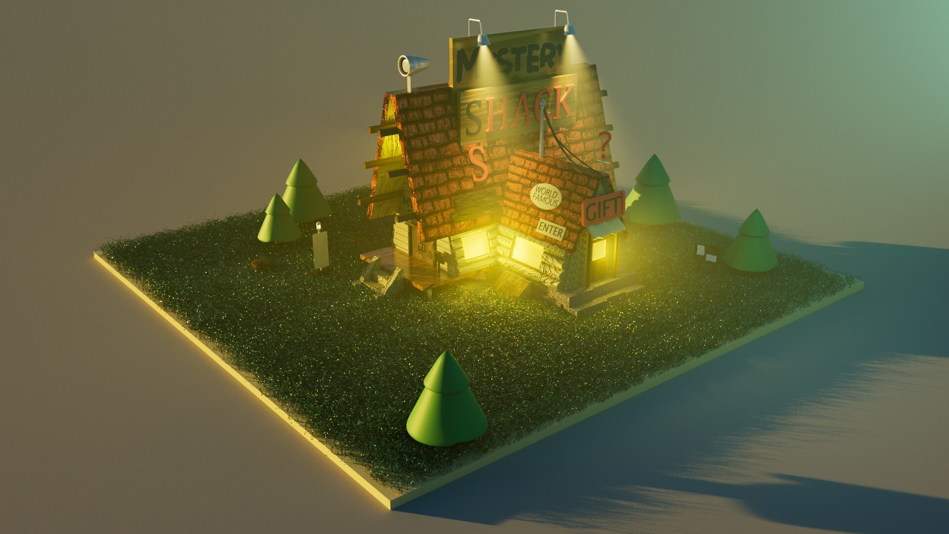 ArtStation - Cabin Gravity Falls