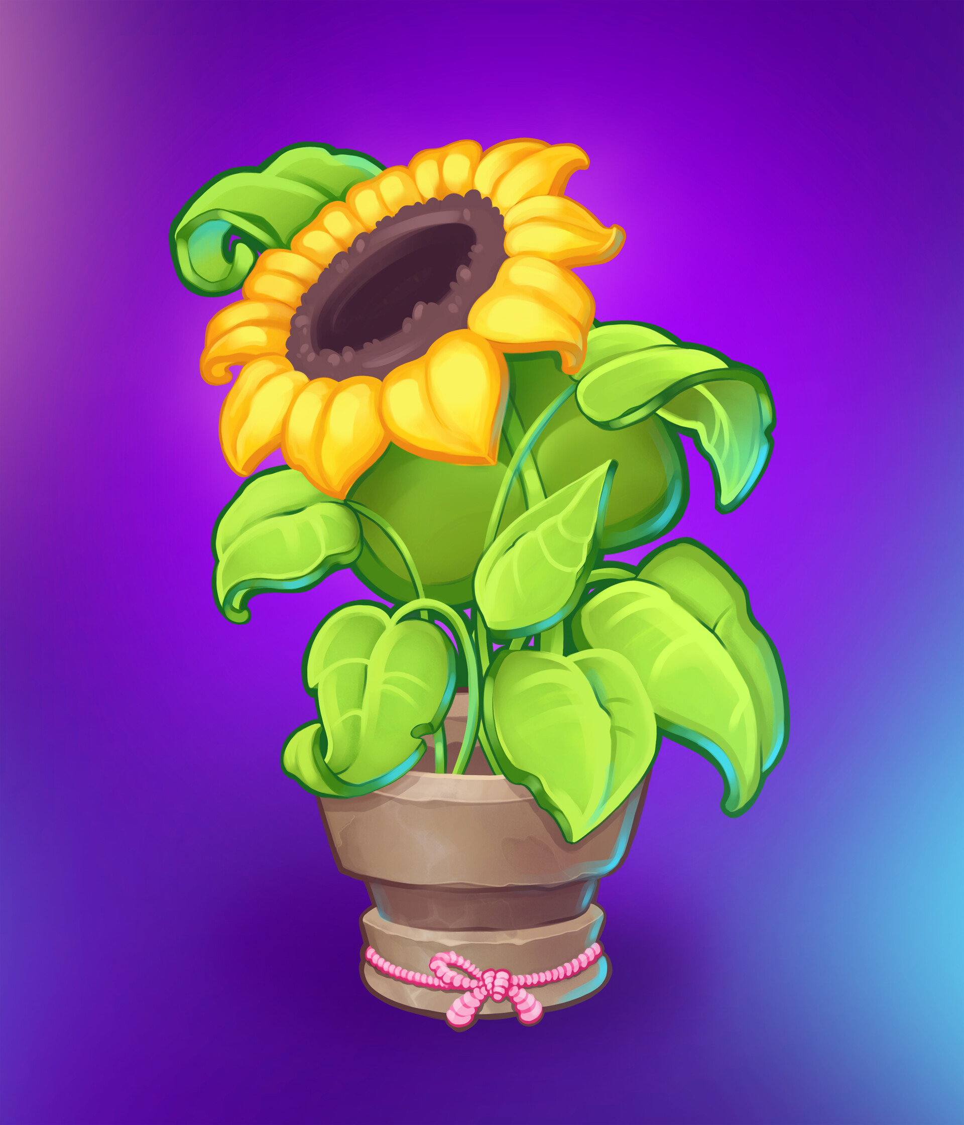 ArtStation - Sunflower. First work in the Procreate app.