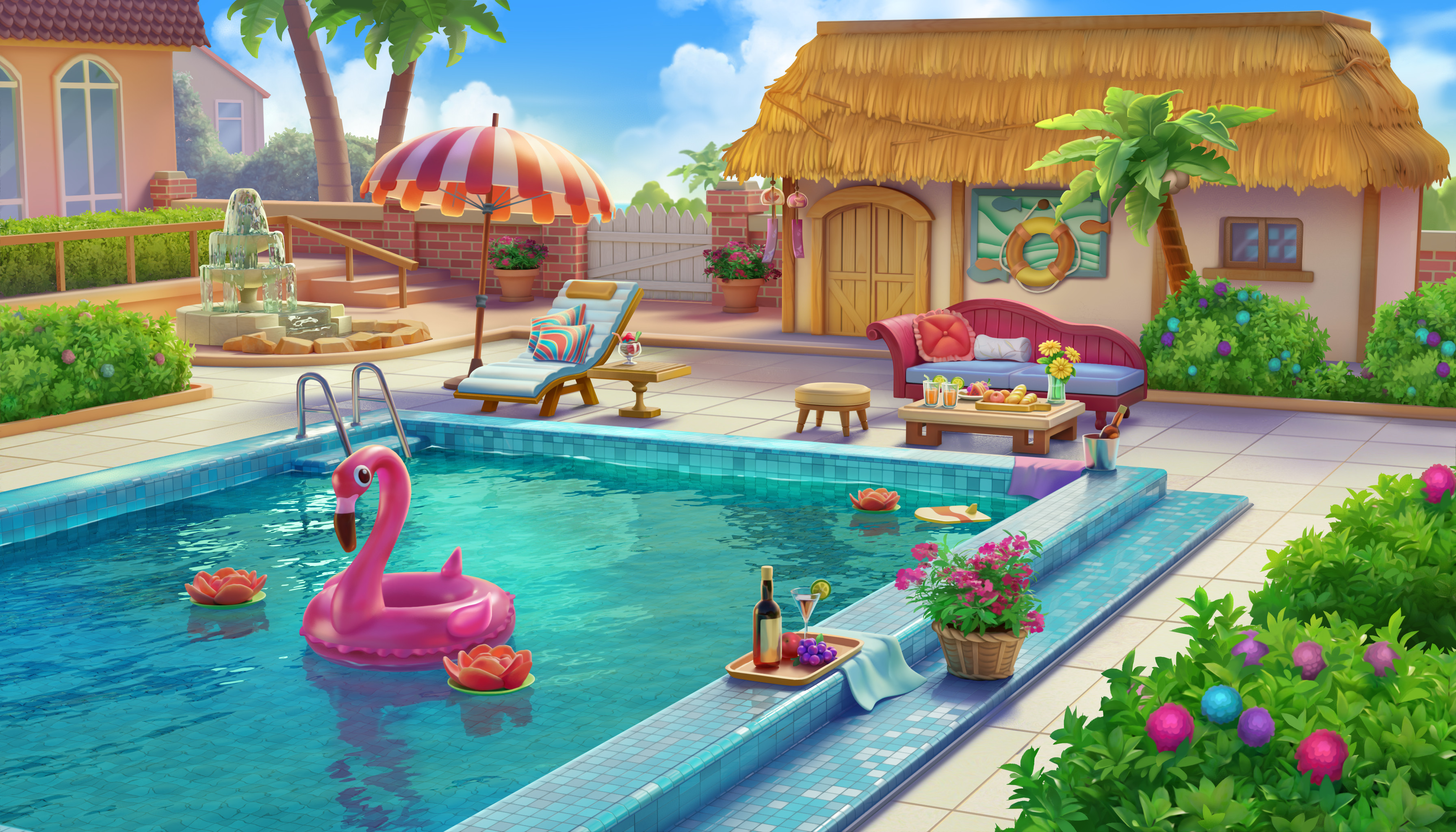 Game Art Outsourcing Studio - Concept Art, 2D & 3D Assets - Swimming pool