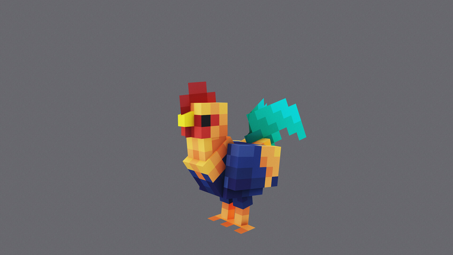 ArtStation - Rooster - Minecraft 3d model