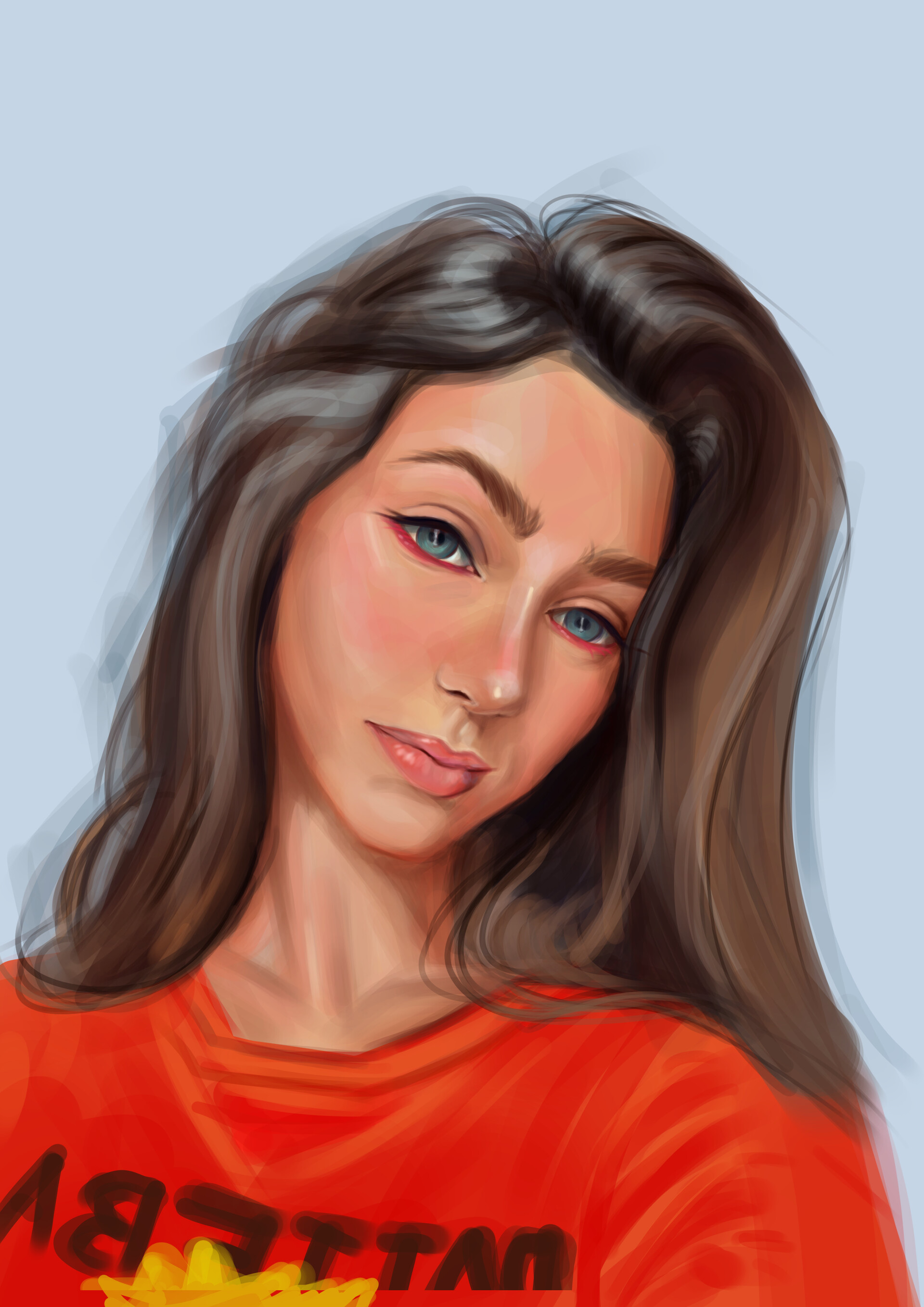 ArtStation - Portrait of a girl with animation of blinking eyes