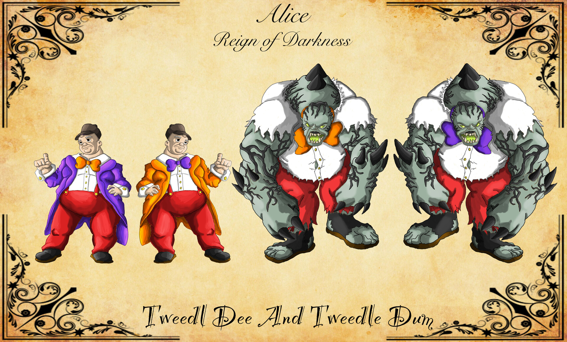 Timothy Marino - Character Concept Art Tweedle Dee and Tweedle Dum for ...