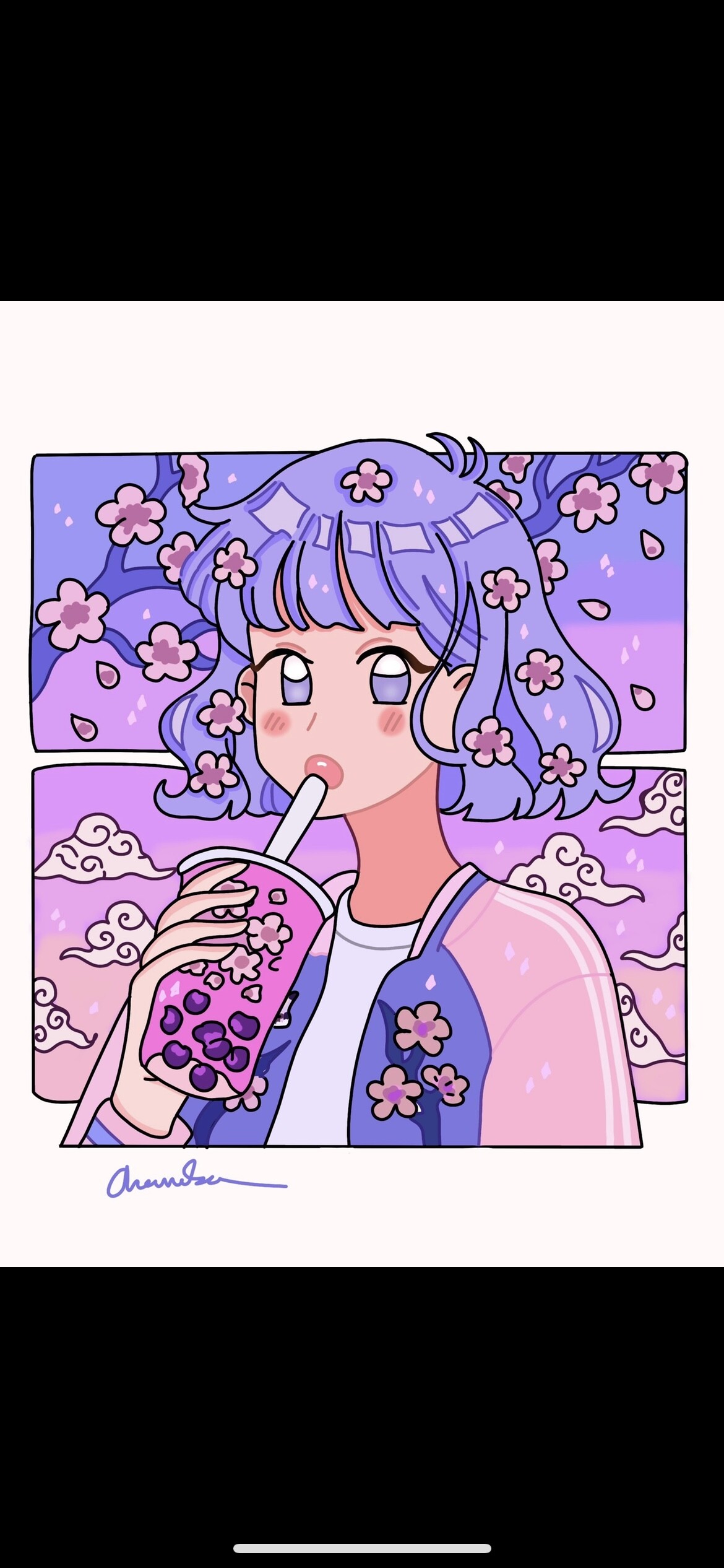 ArtStation - Bubble tea Sakura 🌸