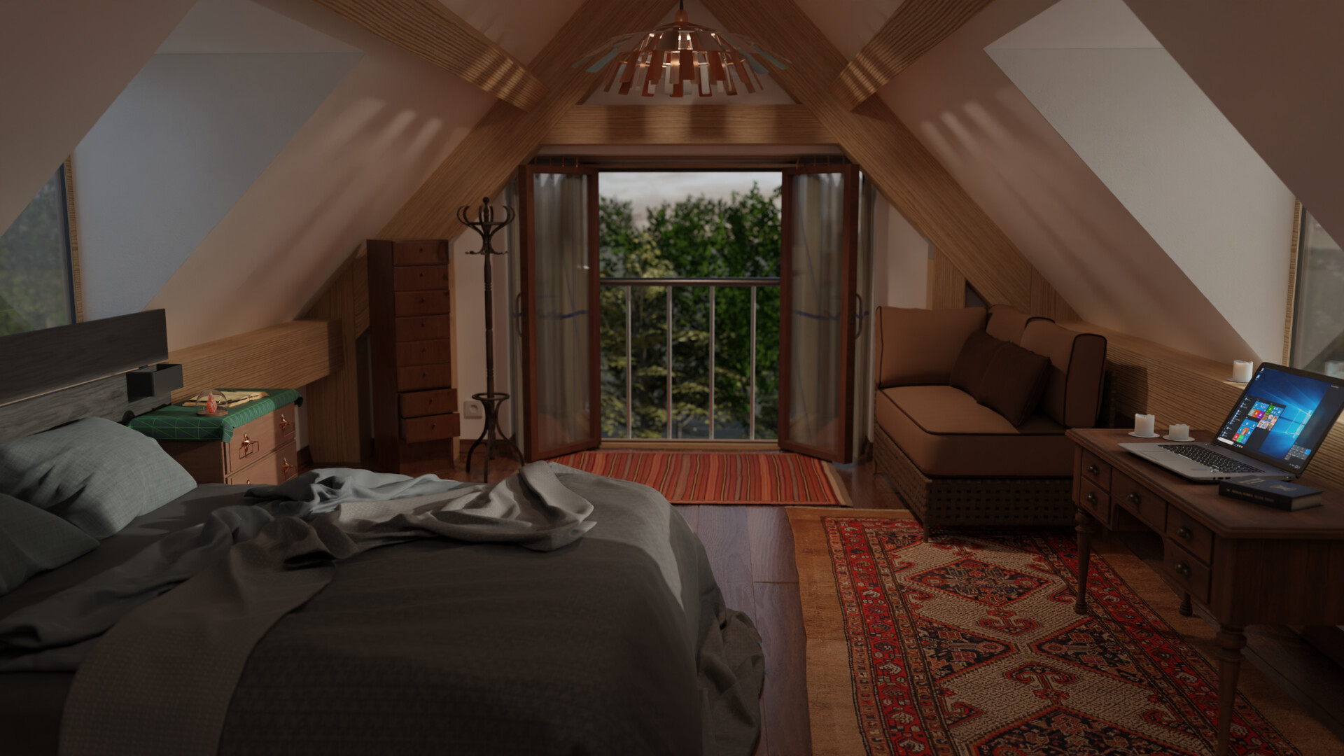 ArtStation - Cabin Attic Render
