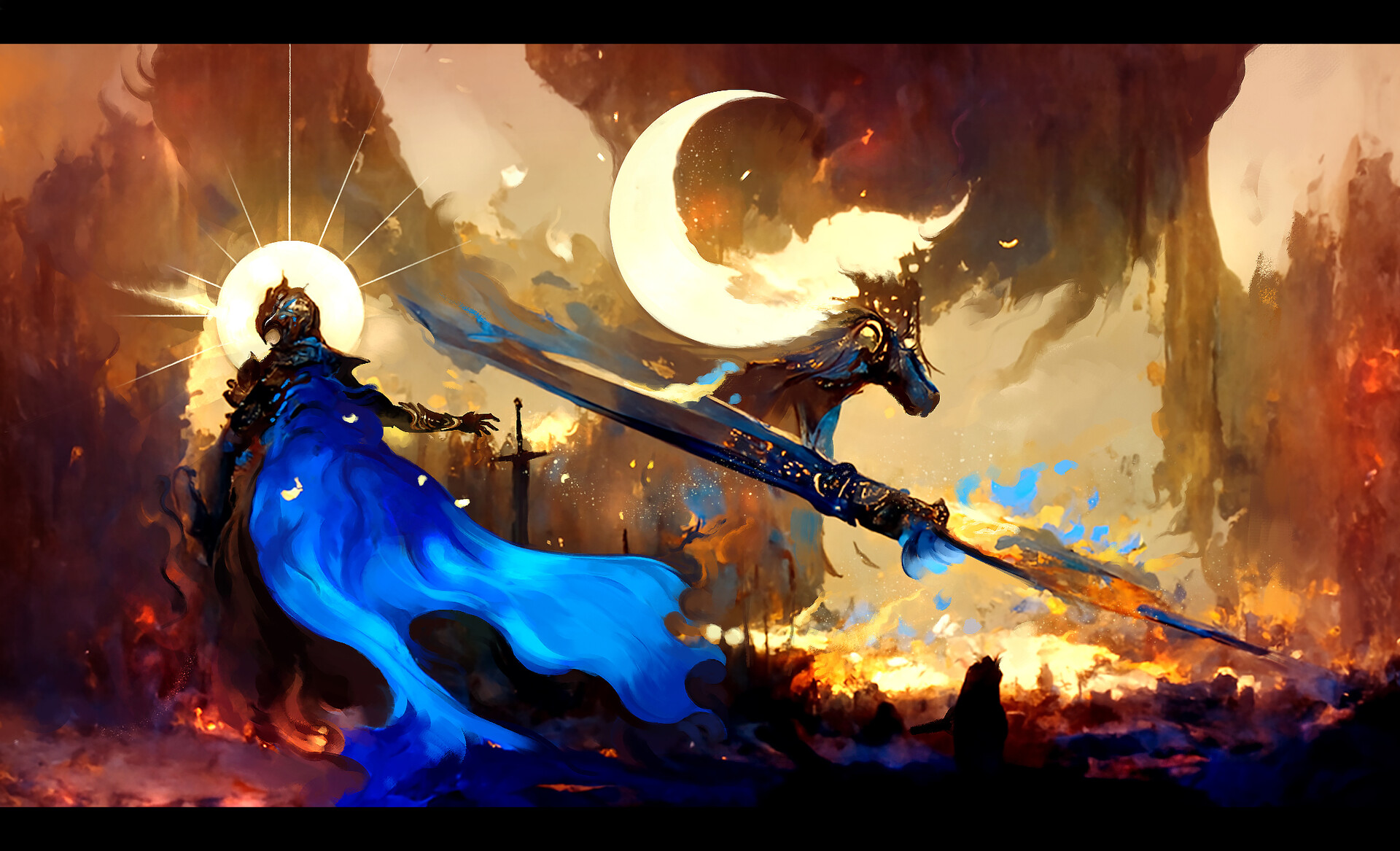 ArtStation - Moonlight Knight - Sword wind legend