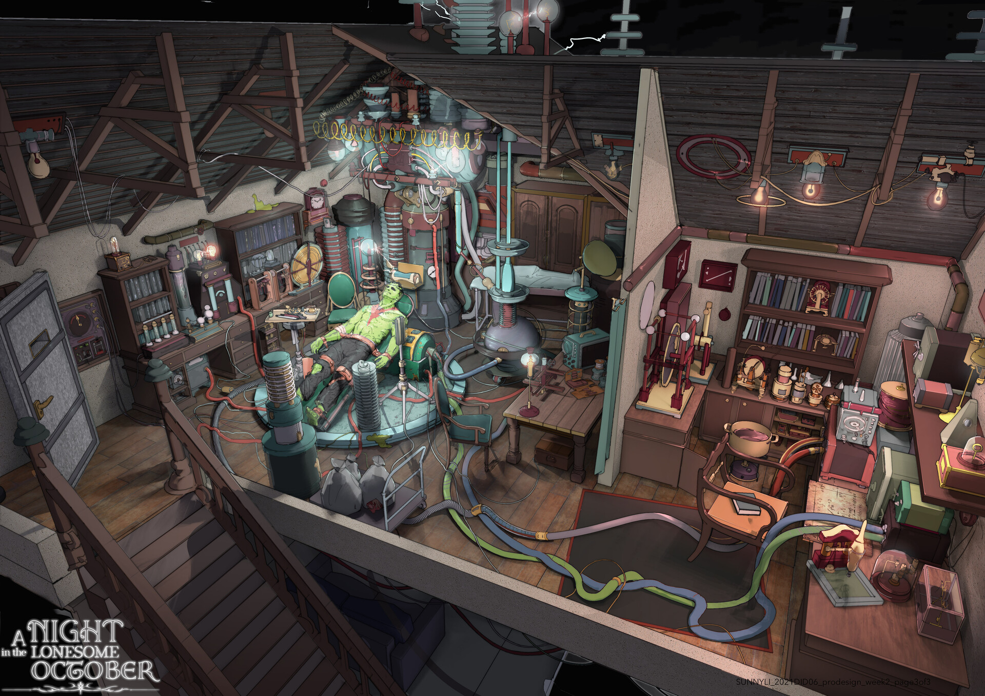 ArtStation - A Night in the Lonesome October - Frankenstein