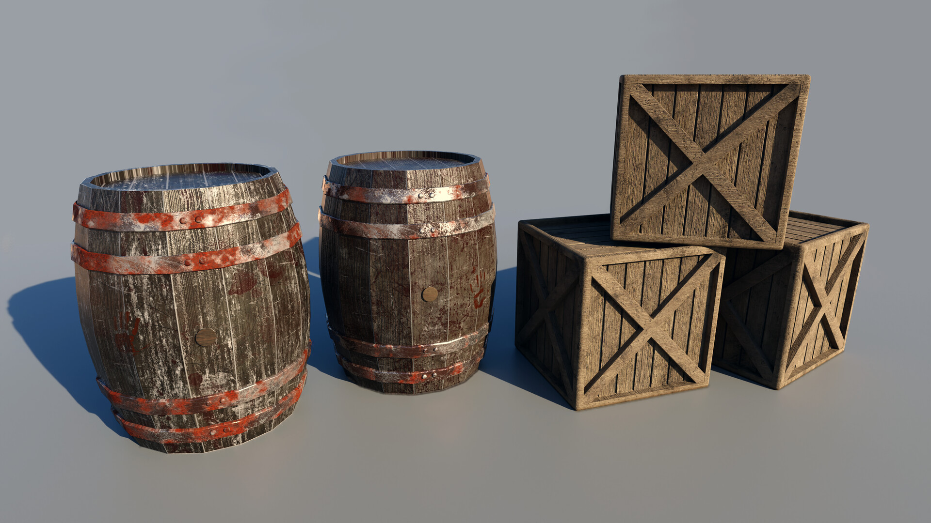 ArtStation - Barrels and Crates (Game Asset)