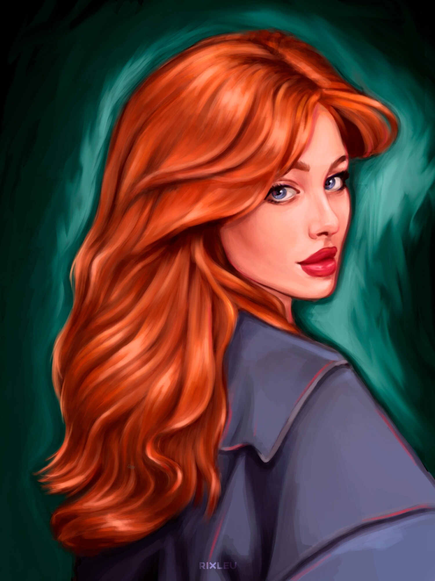 ArtStation - Another one red-haired lady, inspired by rutkismary (inst)