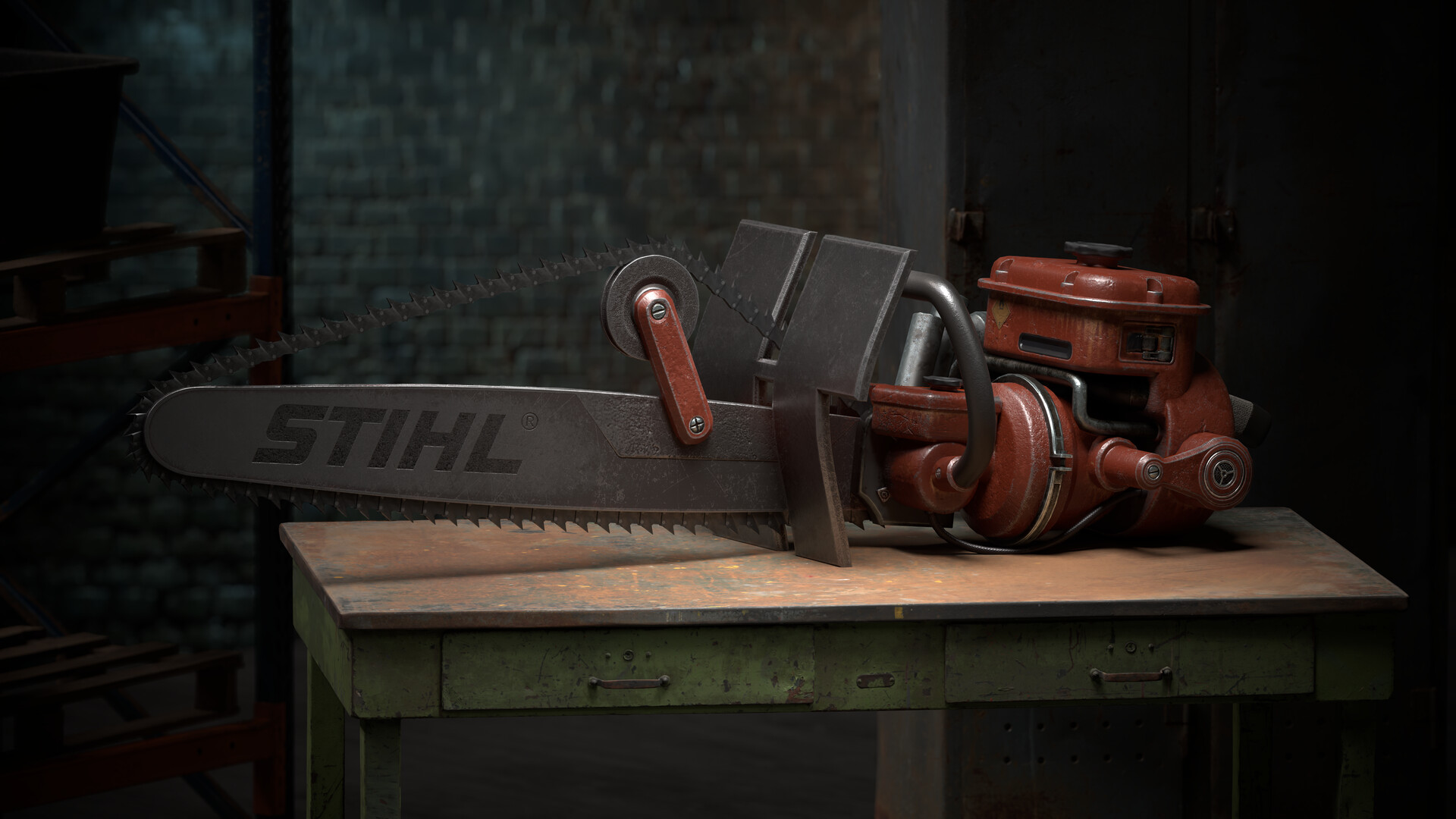 ArtStation - Custom chainsaw STIHL BLK-58