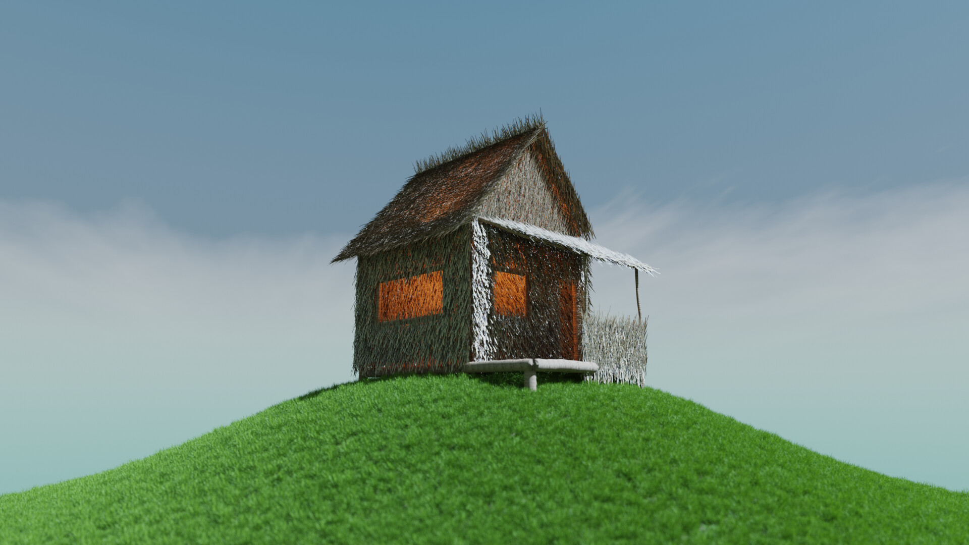 ArtStation - Plain Hut on a Plain Scene