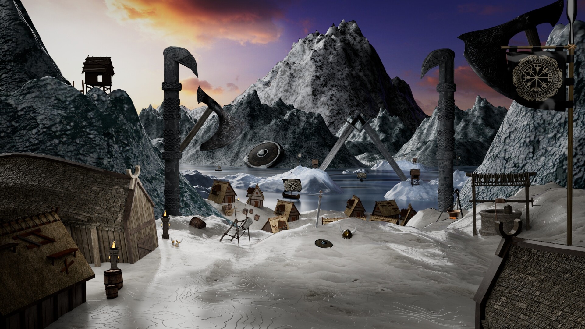 ArtStation - The frozen territory of the Vikings