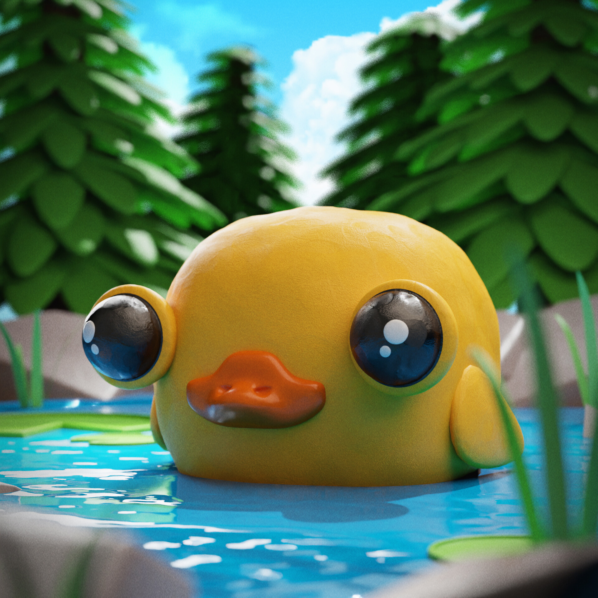 ArtStation - a pondering duck