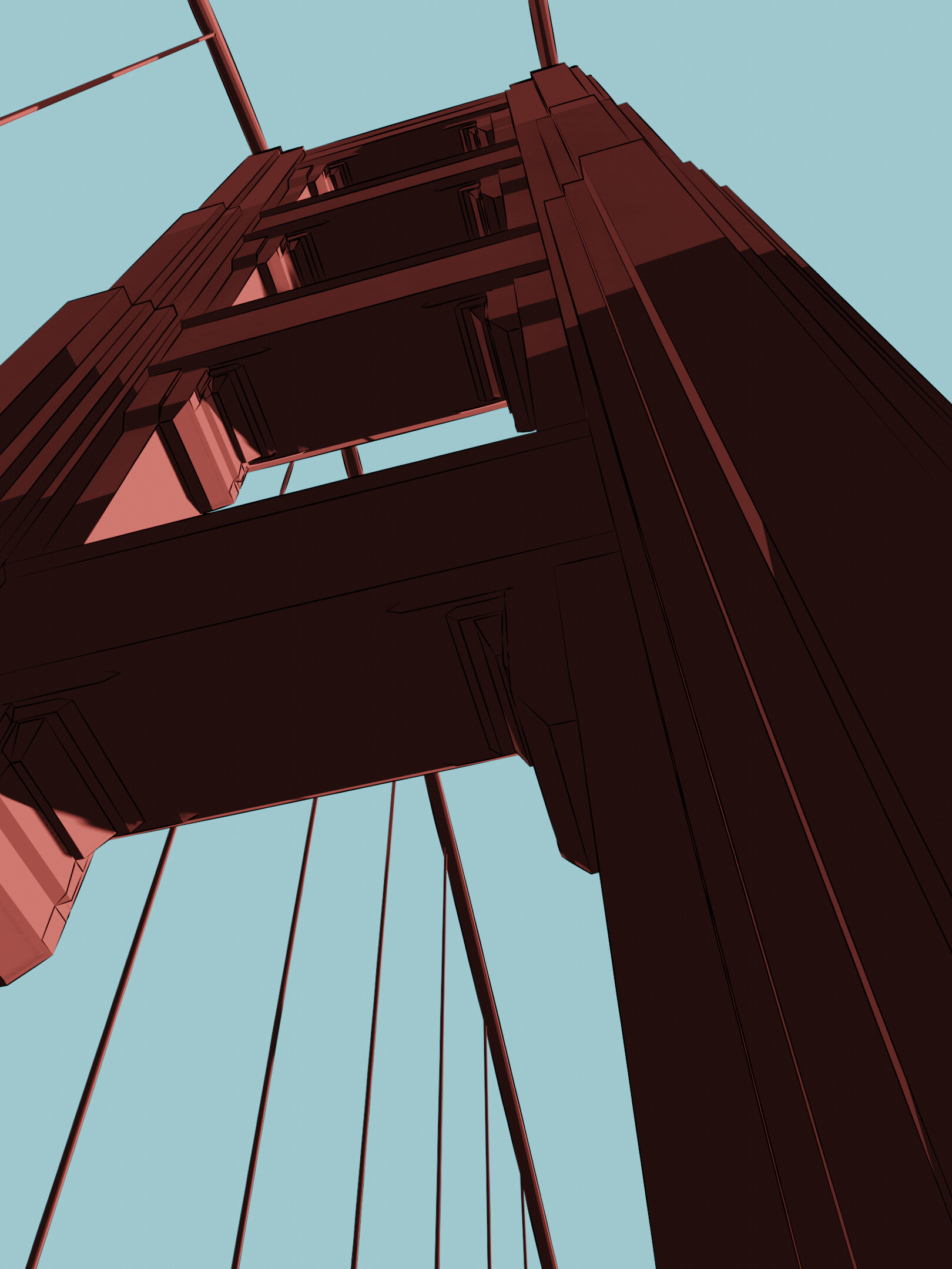 ArtStation - Comic Golden Gate Bridge