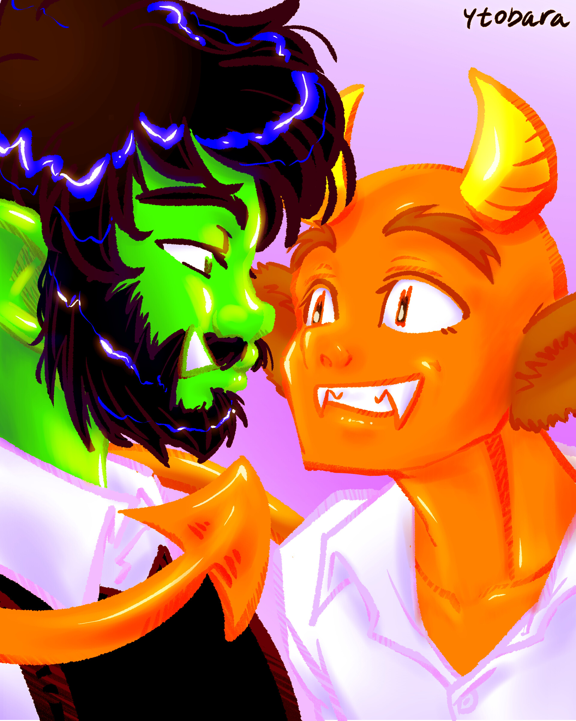 ArtStation - Playful Demon Loves Depressive Orc