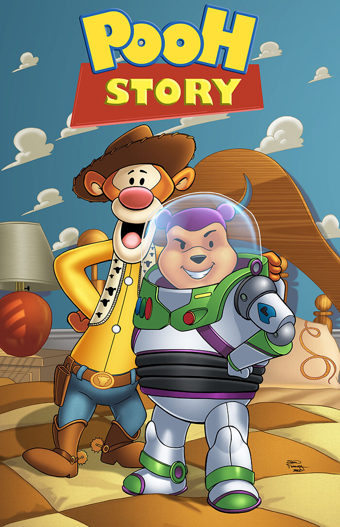 ArtStation - Pooh Story homage cover