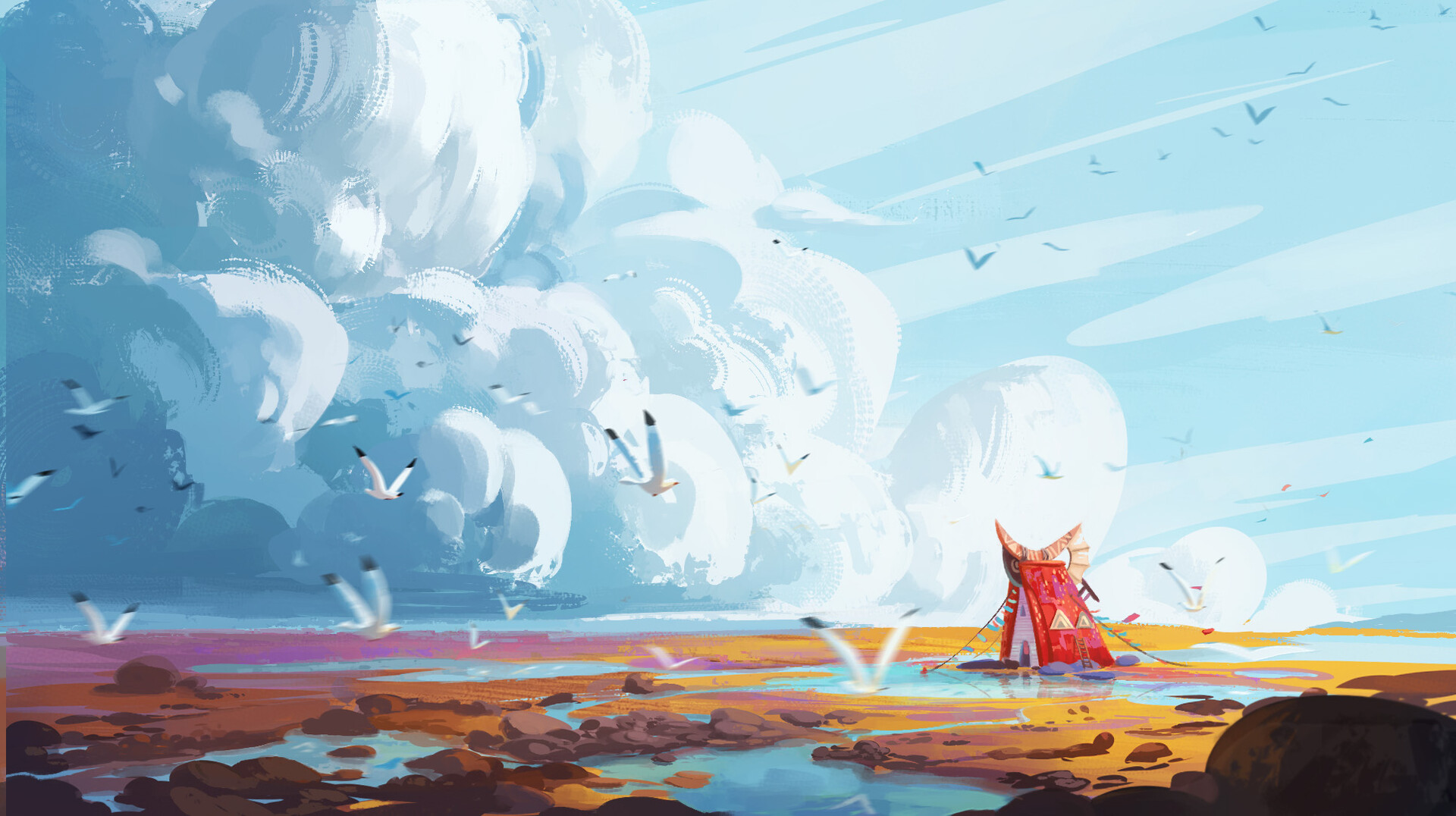 ArtStation - windy day