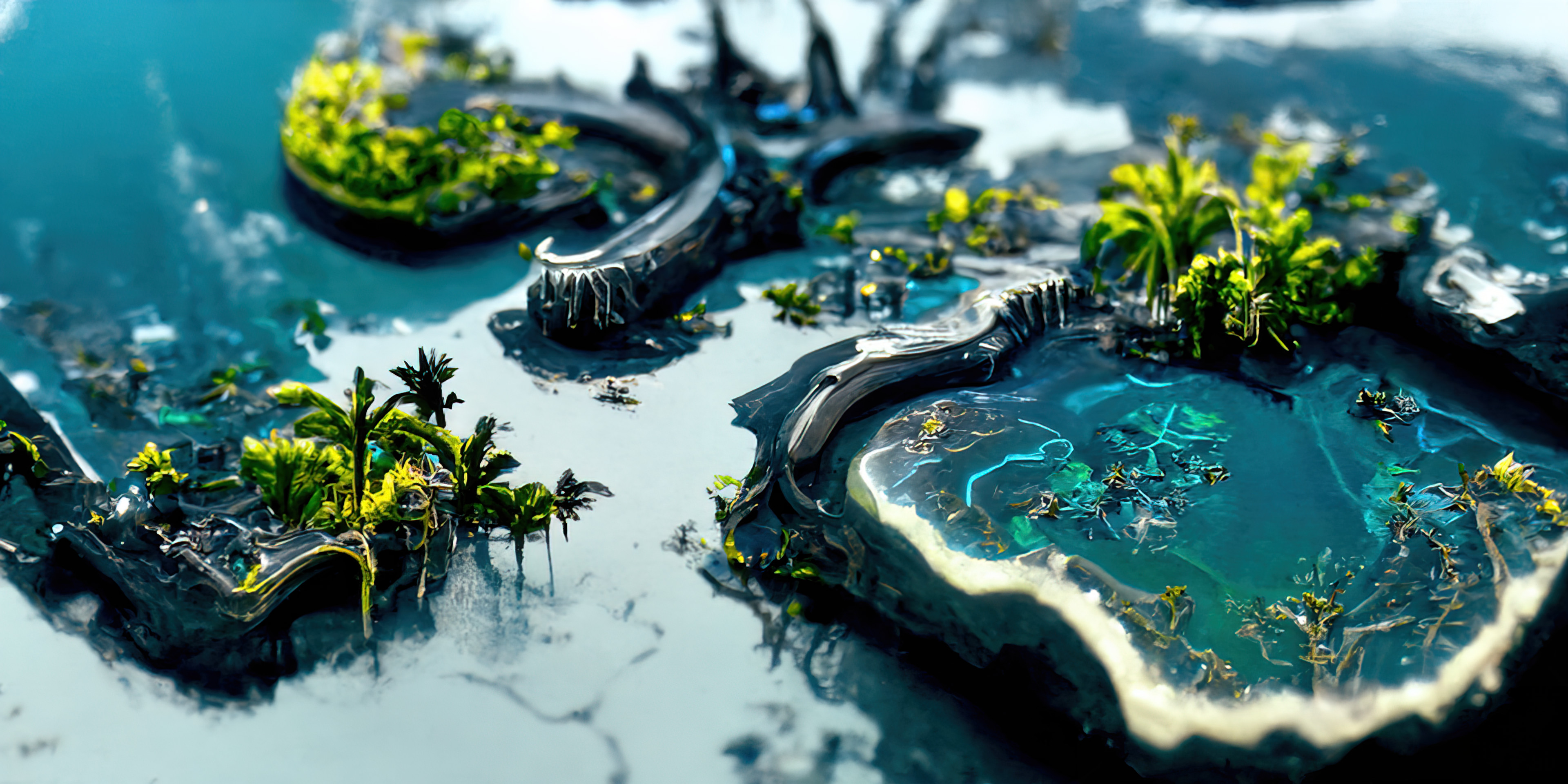 Beautiful Digital AI Art - Busawe Worge - Alien Tropical Islands ...