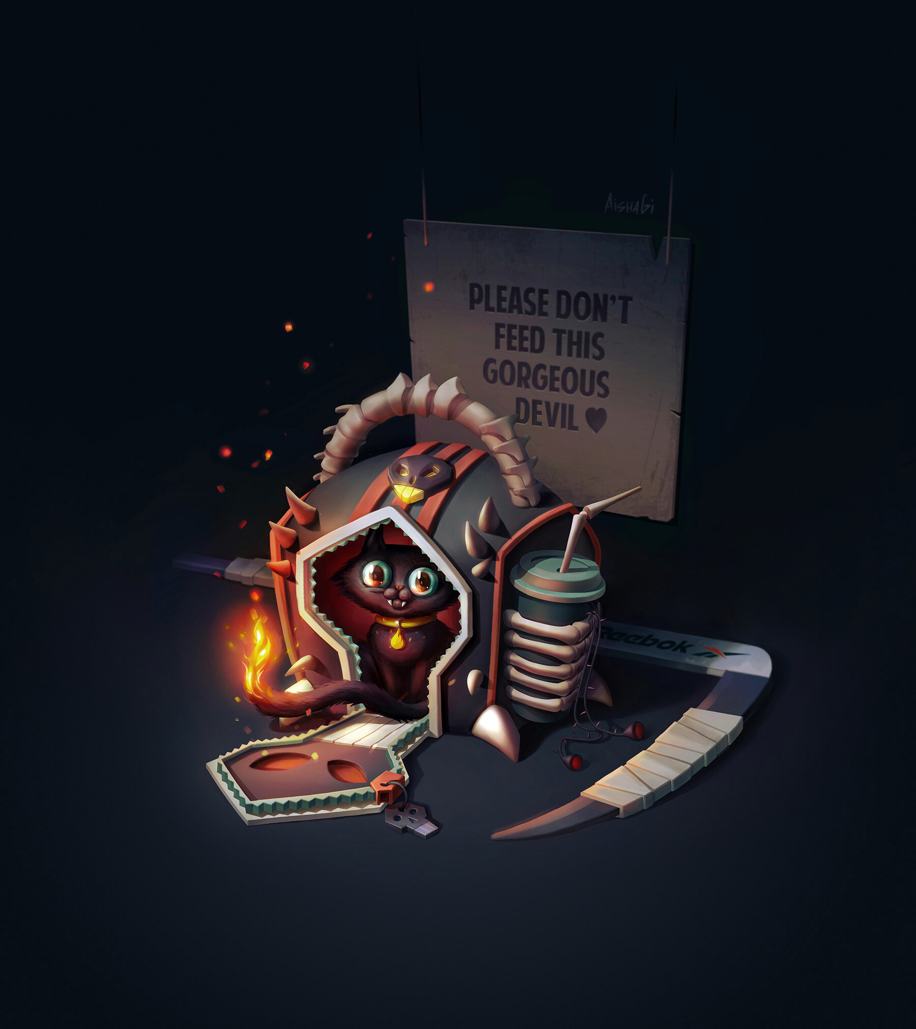 ArtStation - The Devil Cat is Hungry!