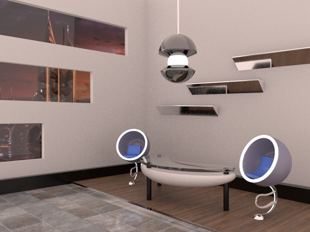 ArtStation - Sci-Fi Living Room - "Metropolis Heights"