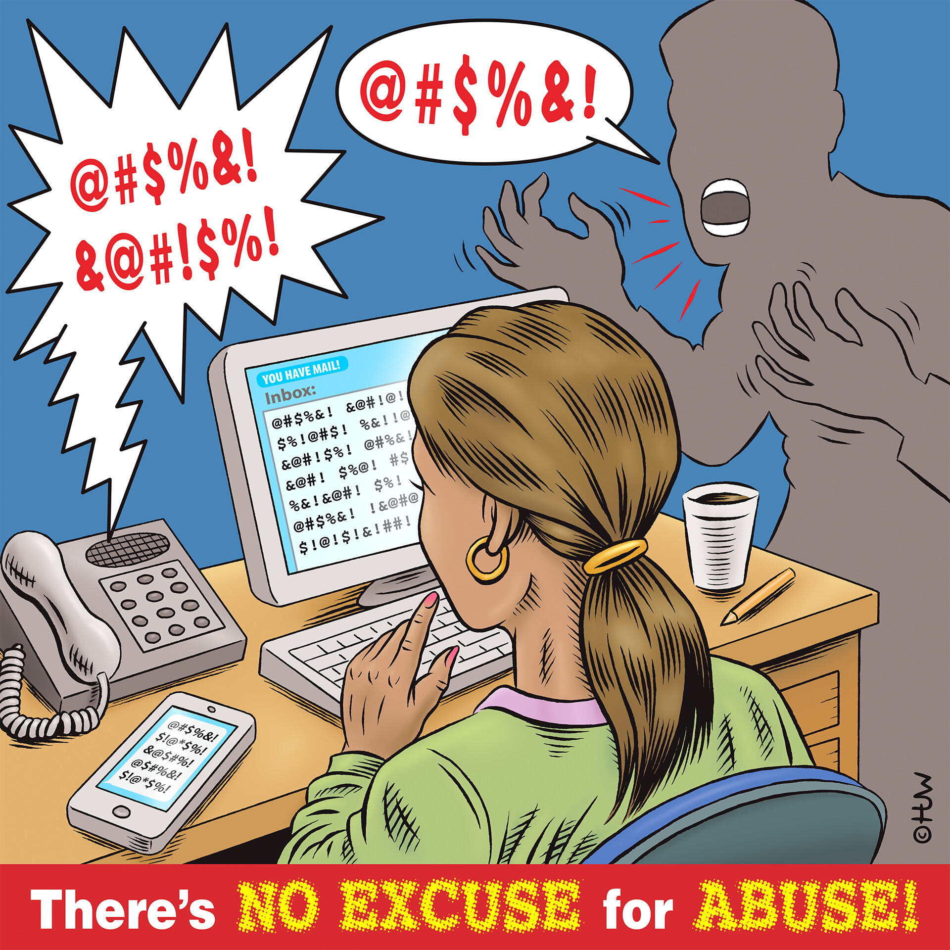 ArtStation - "No Excuse for Abuse" Cartoon for MoveUP