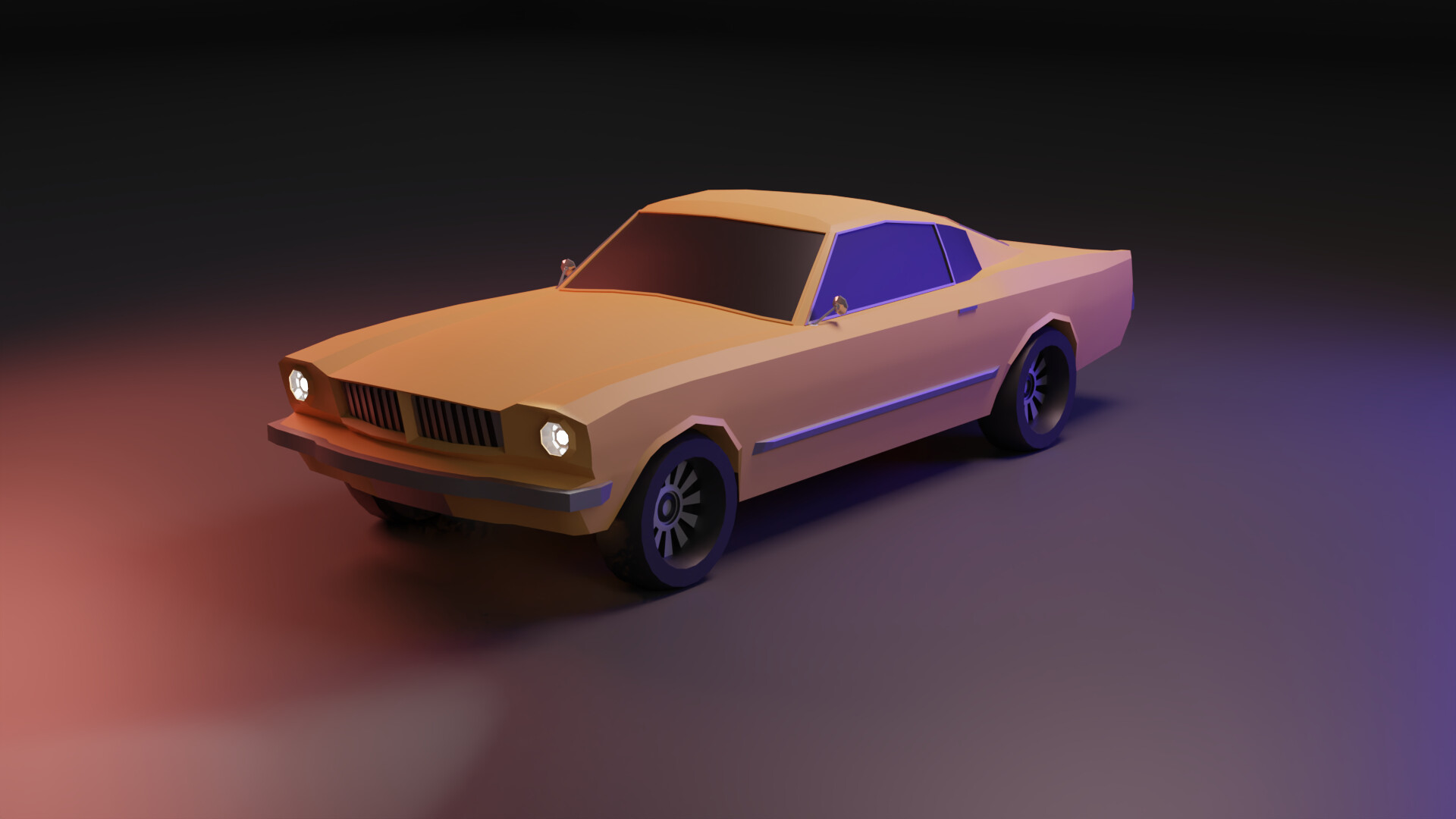 ArtStation - Low poly Mustang car