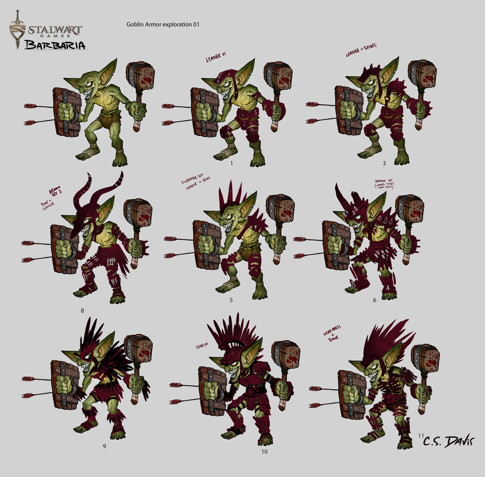 Cameron Scott Davis - Goblin - enemy and hero designs for Barbaria VR game