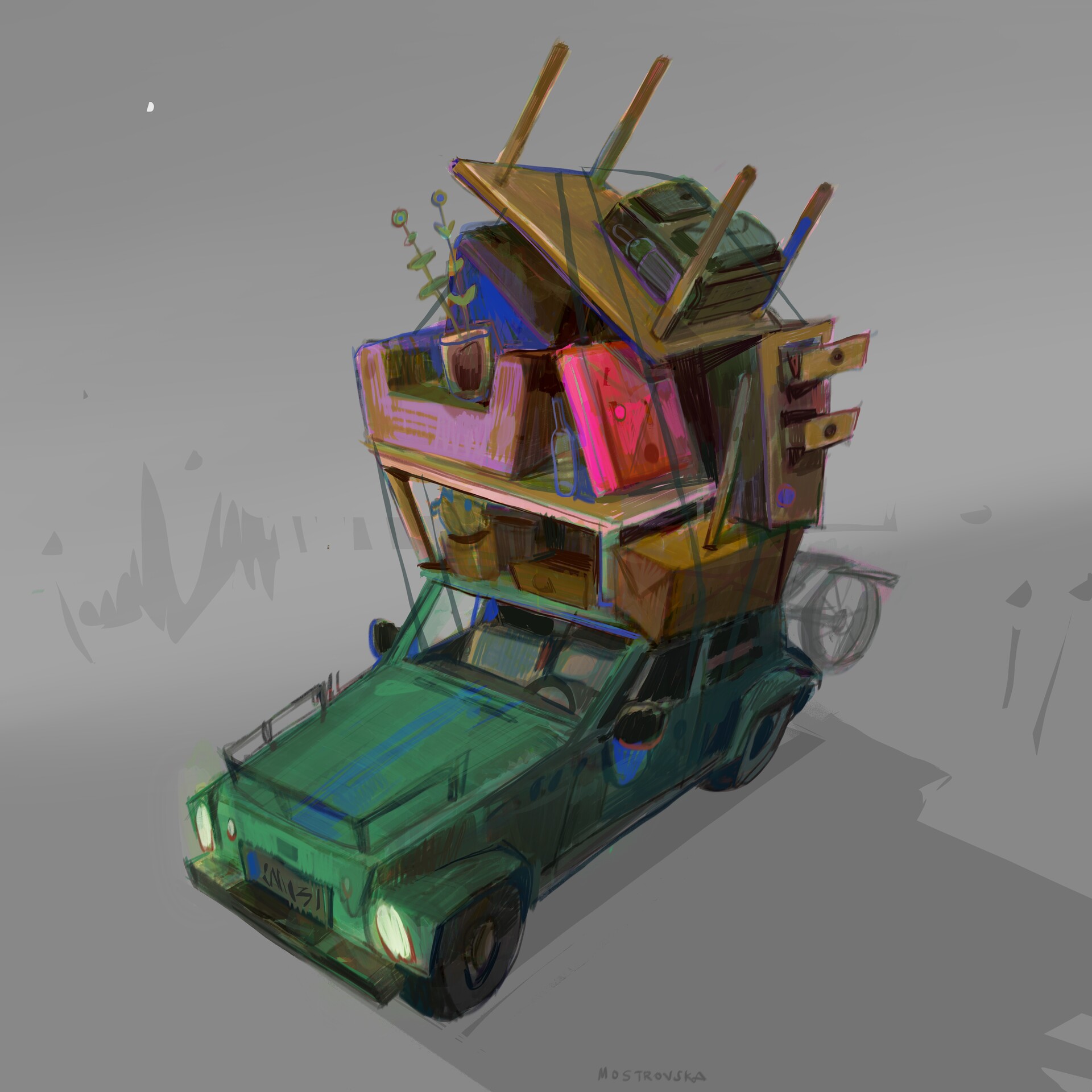 ArtStation - Overloaded car design