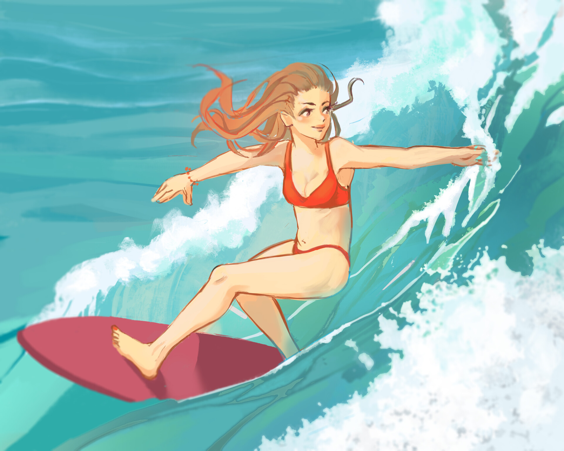 ArtStation - Surfer girl