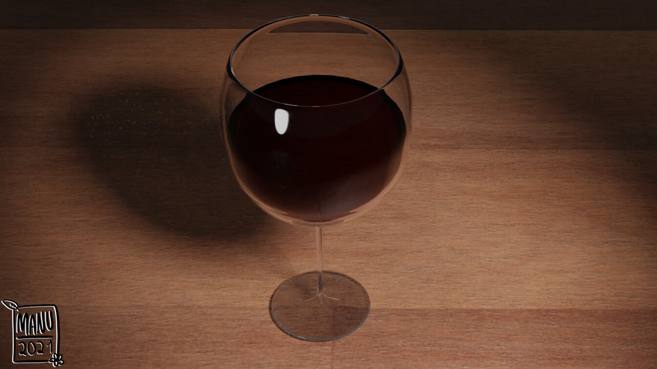 ArtStation - 3D model of a wine glass