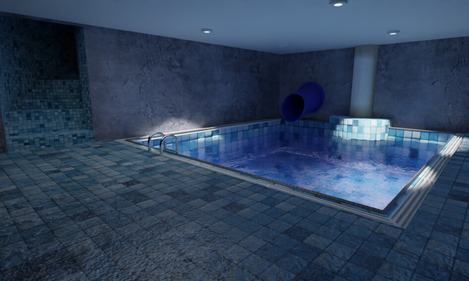 ArtStation - Liminal Space pool, 3D render