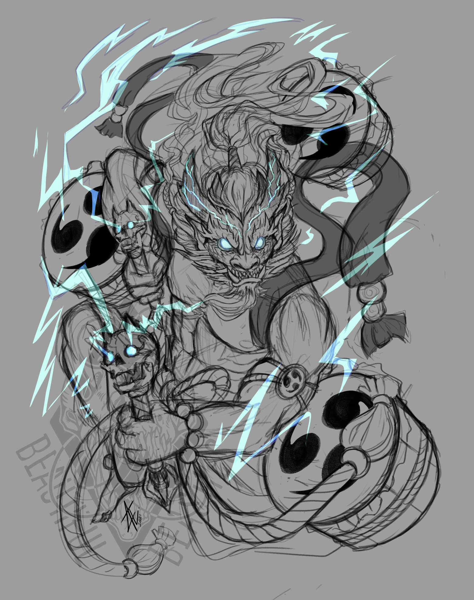 Beautiful Beasties - Raijin Commission