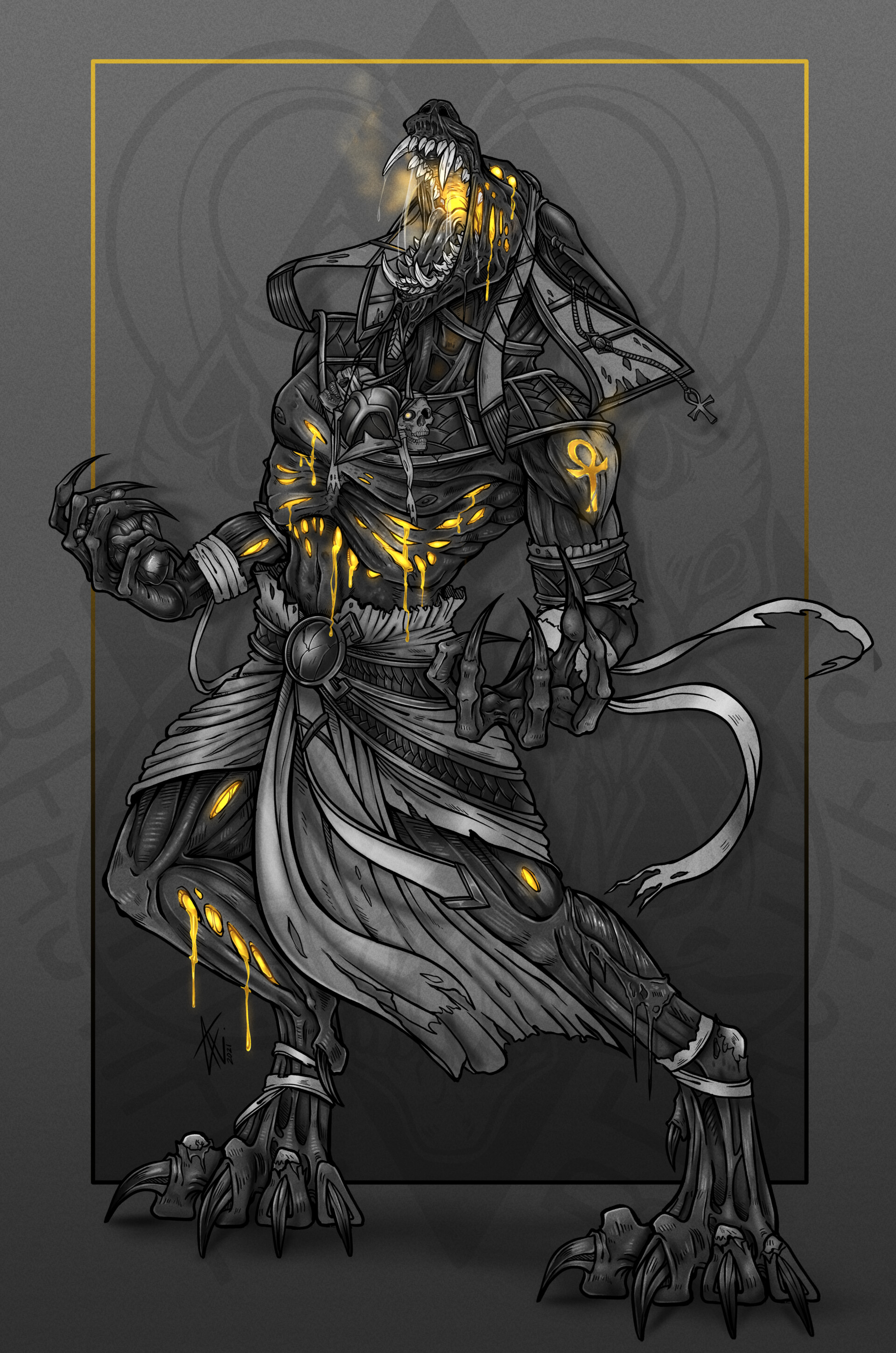 Beautiful Beasties - Zombie Anubis Commission