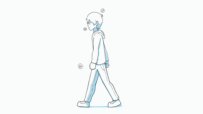 man walking drawing reference