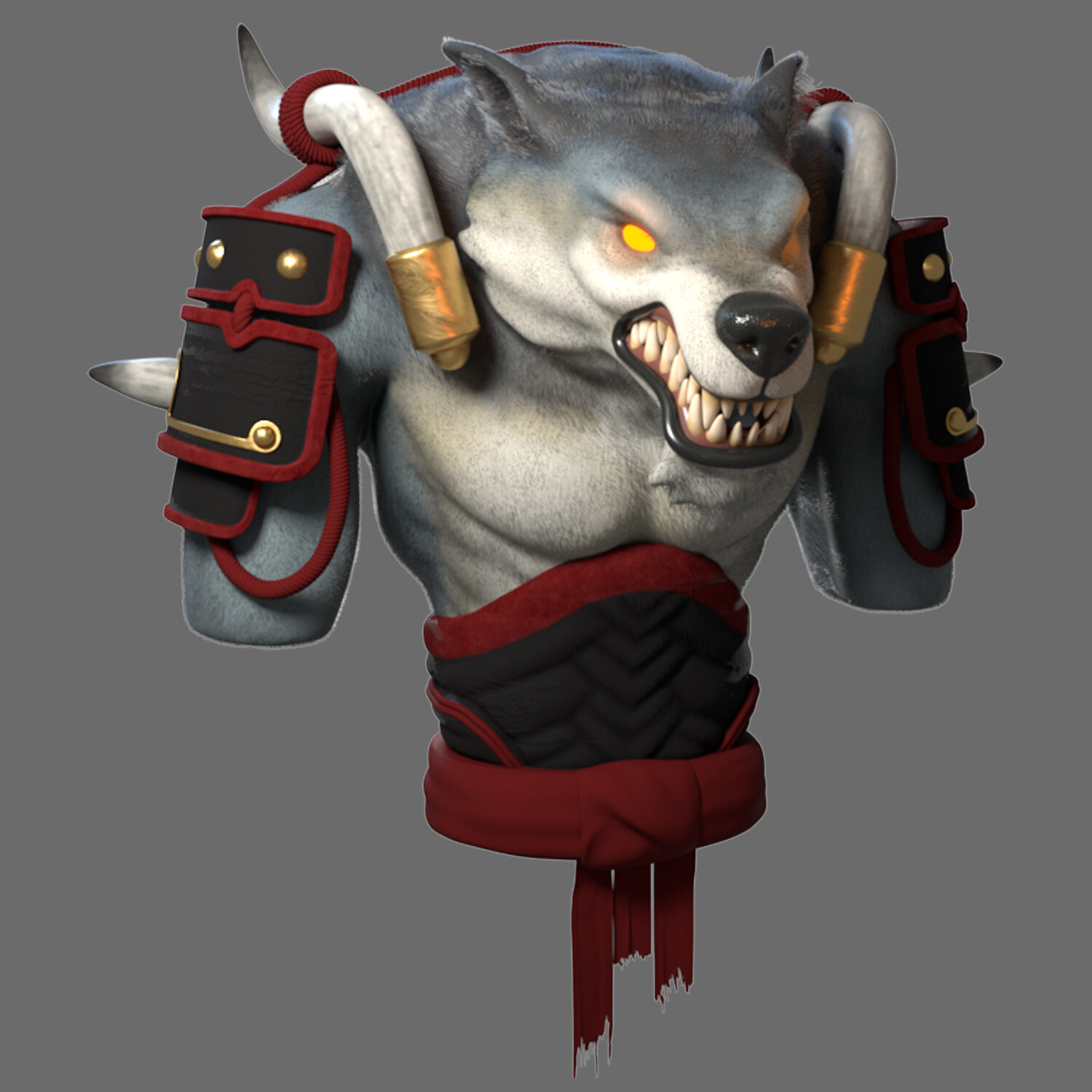 Luke Rowling - Werewolf Samurai 3D Printed Miniature