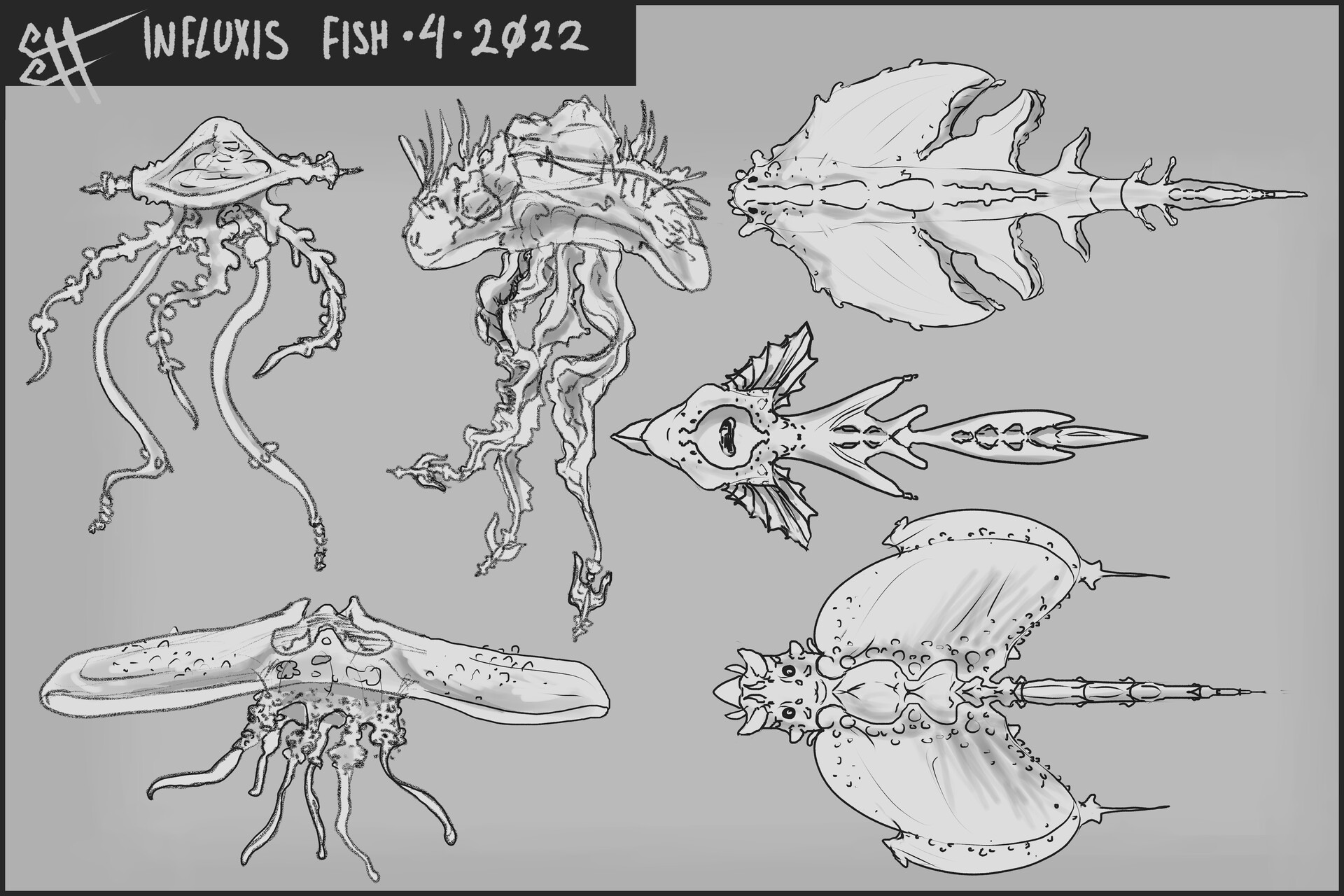 ArtStation - Alien Fish Concepts 4 and 5