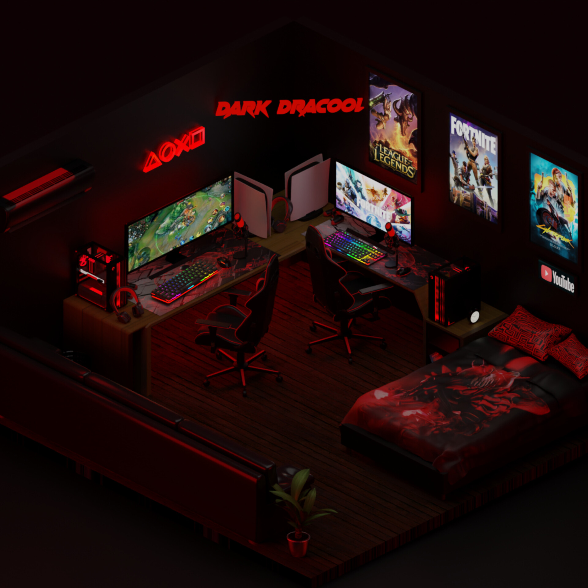 ArtStation - Isometric Gaming Room 2