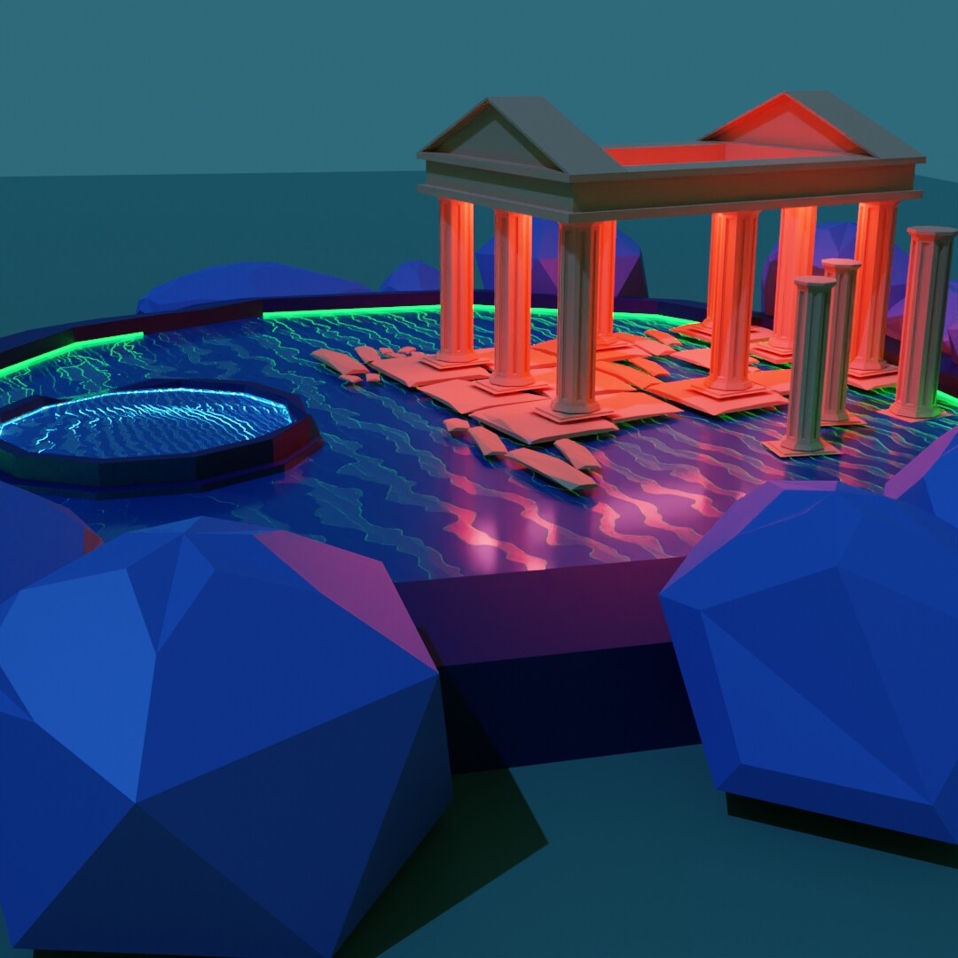 ArtStation - Temple Design With Night Light