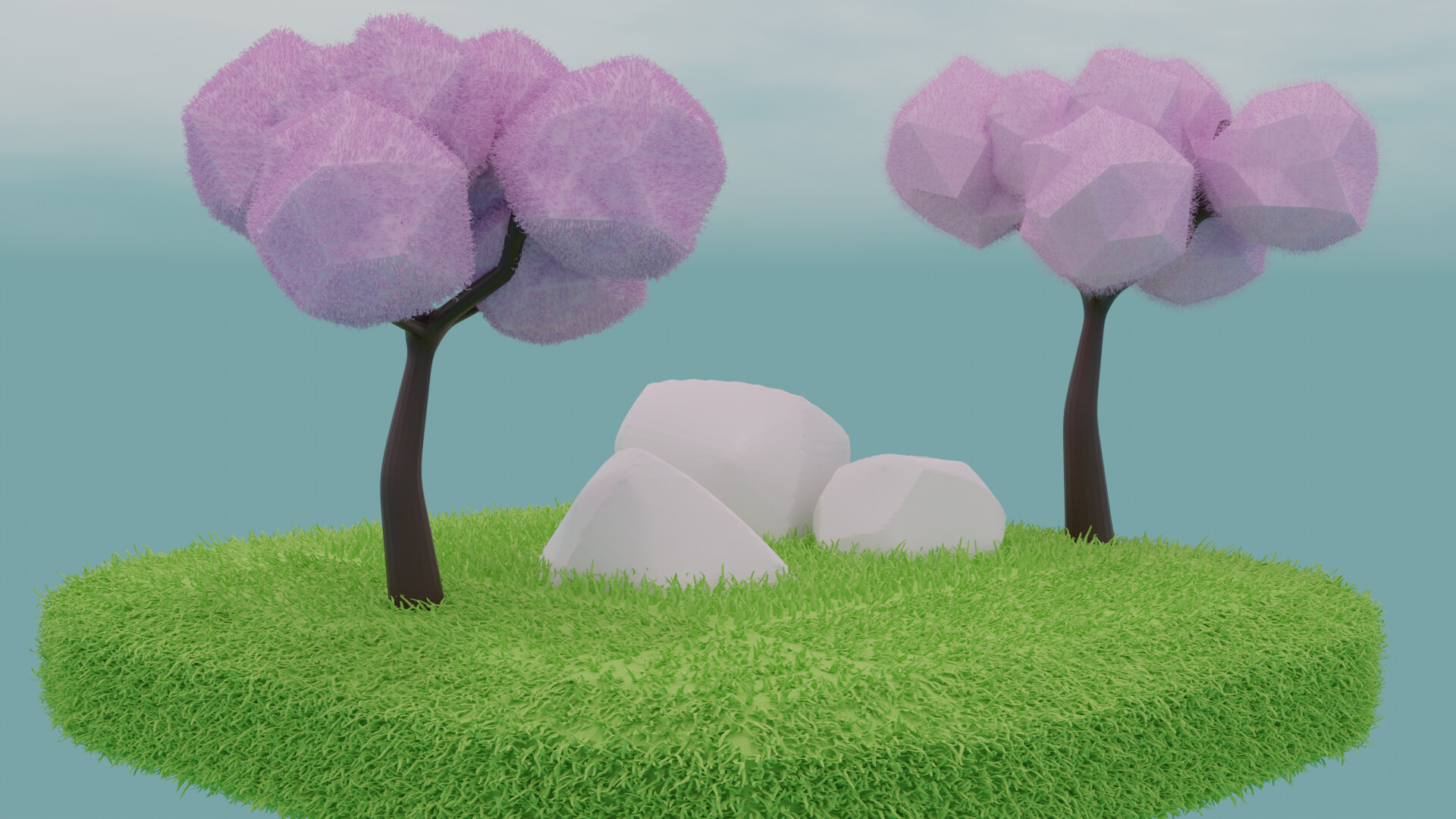 ArtStation - A Joyful Cherry Tree (Low Poly)