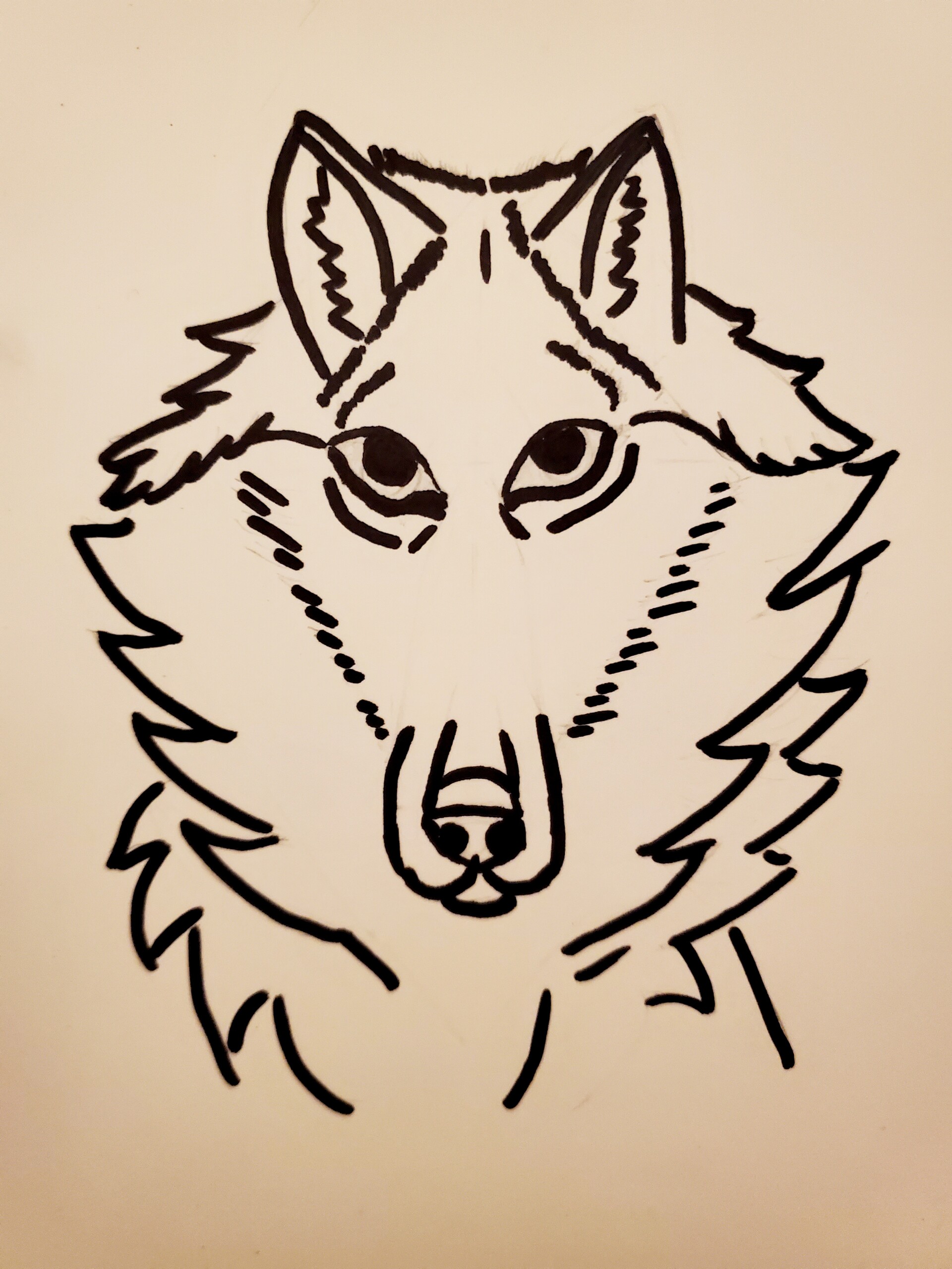 How To Draw A Simple Wolf Head
